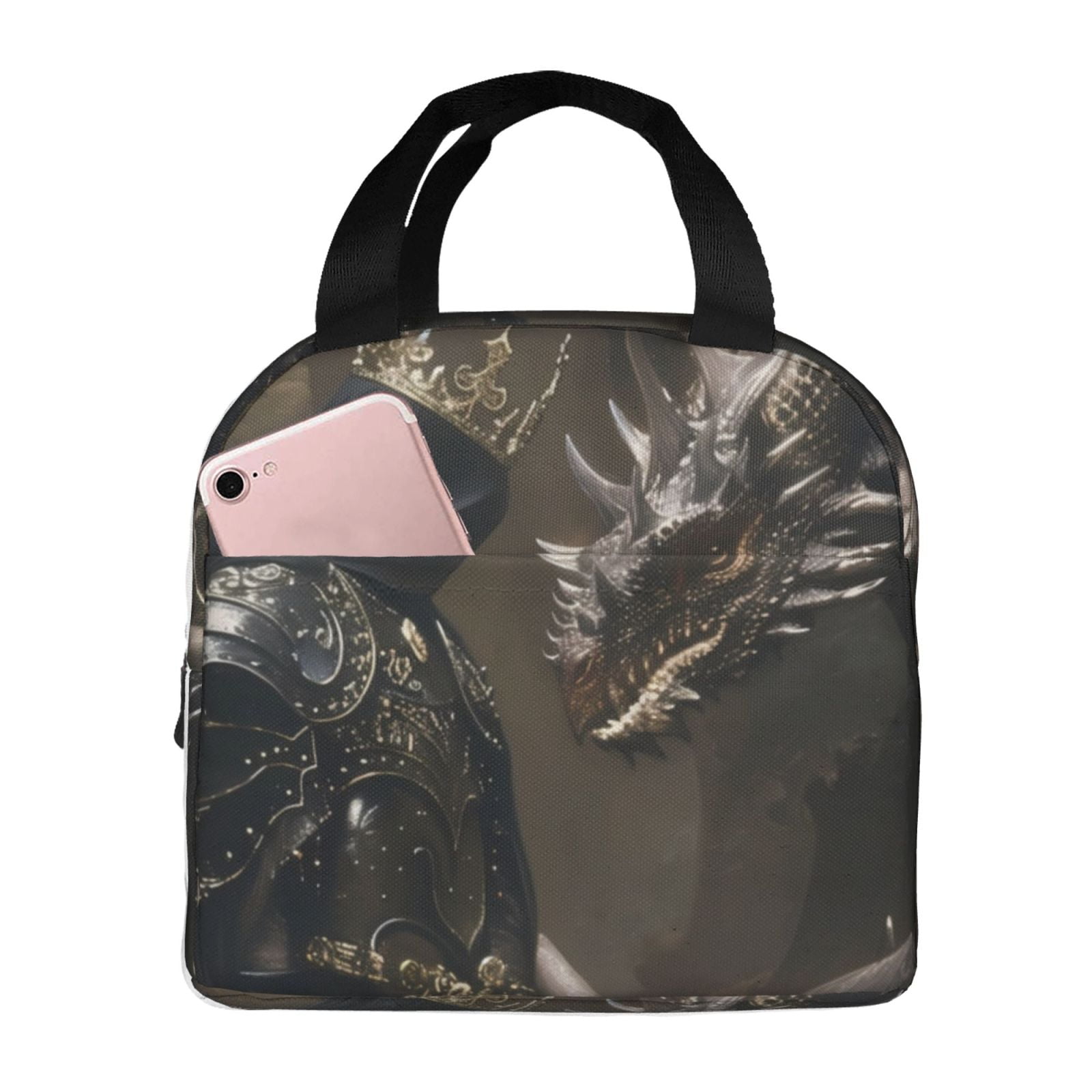 Defioc Medieval Knight And Dragon Print Lunch Box,Lunch Bag for Women ...