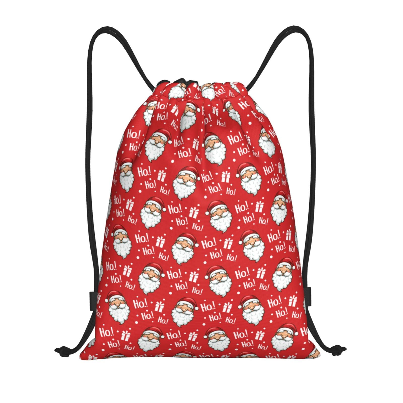 Defioc Merry Christmas Santa Claus A for Drawstring Backpack Sports Gym ...