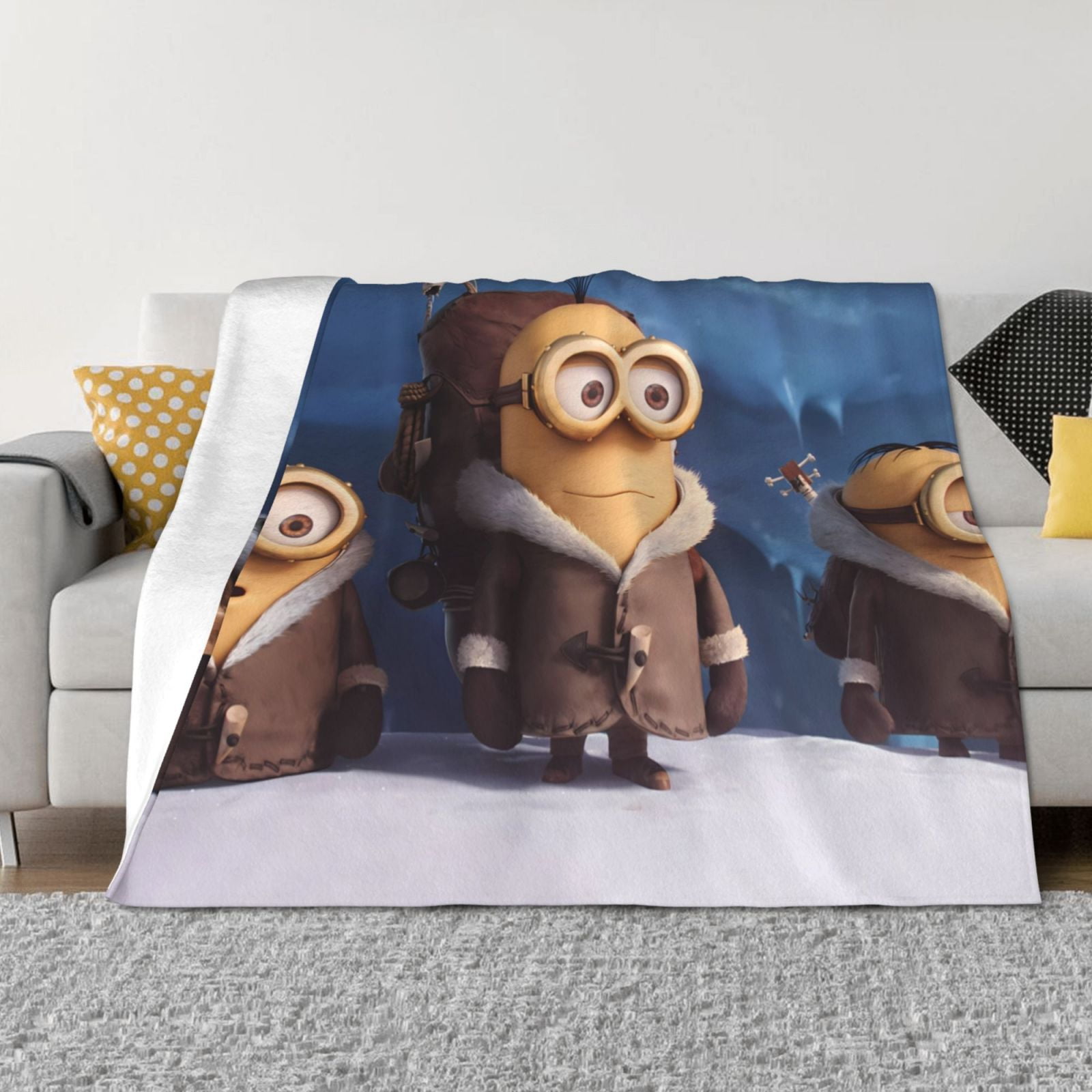 Defioc Minions Print Fleece Blanket - Plush Throw Blanket - Soft Fuzzy ...