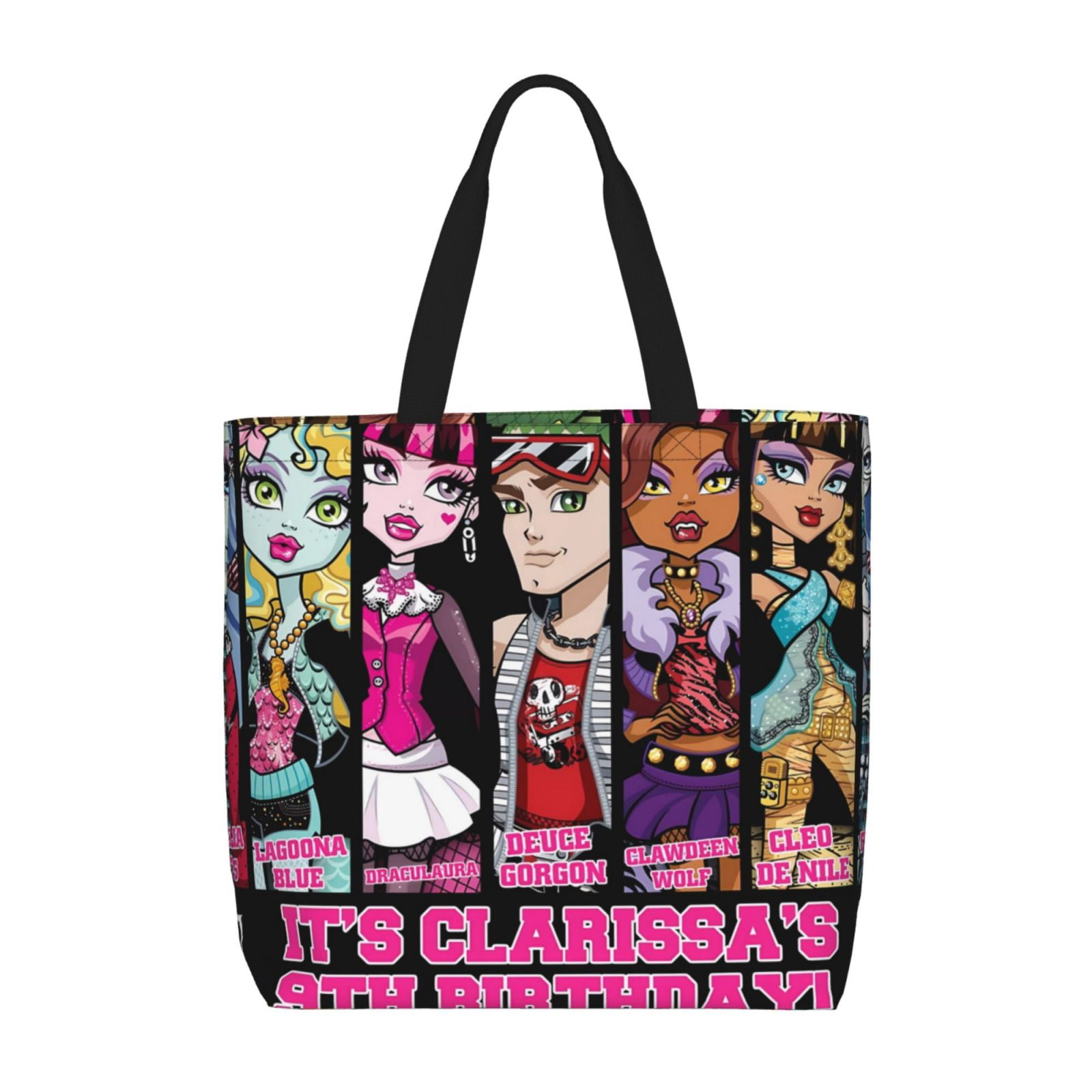 Defioc Monster High Pattern Tote Bag for Women,Large Capacity Tote Bag ...
