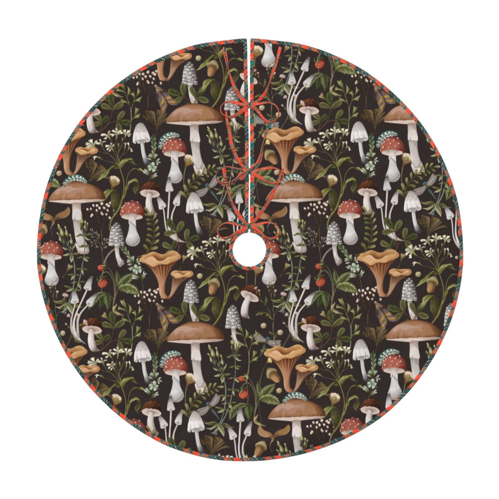 Defioc Mushroom Garnish for Christmas Tree Skirt Snowman Xmas Tree ...