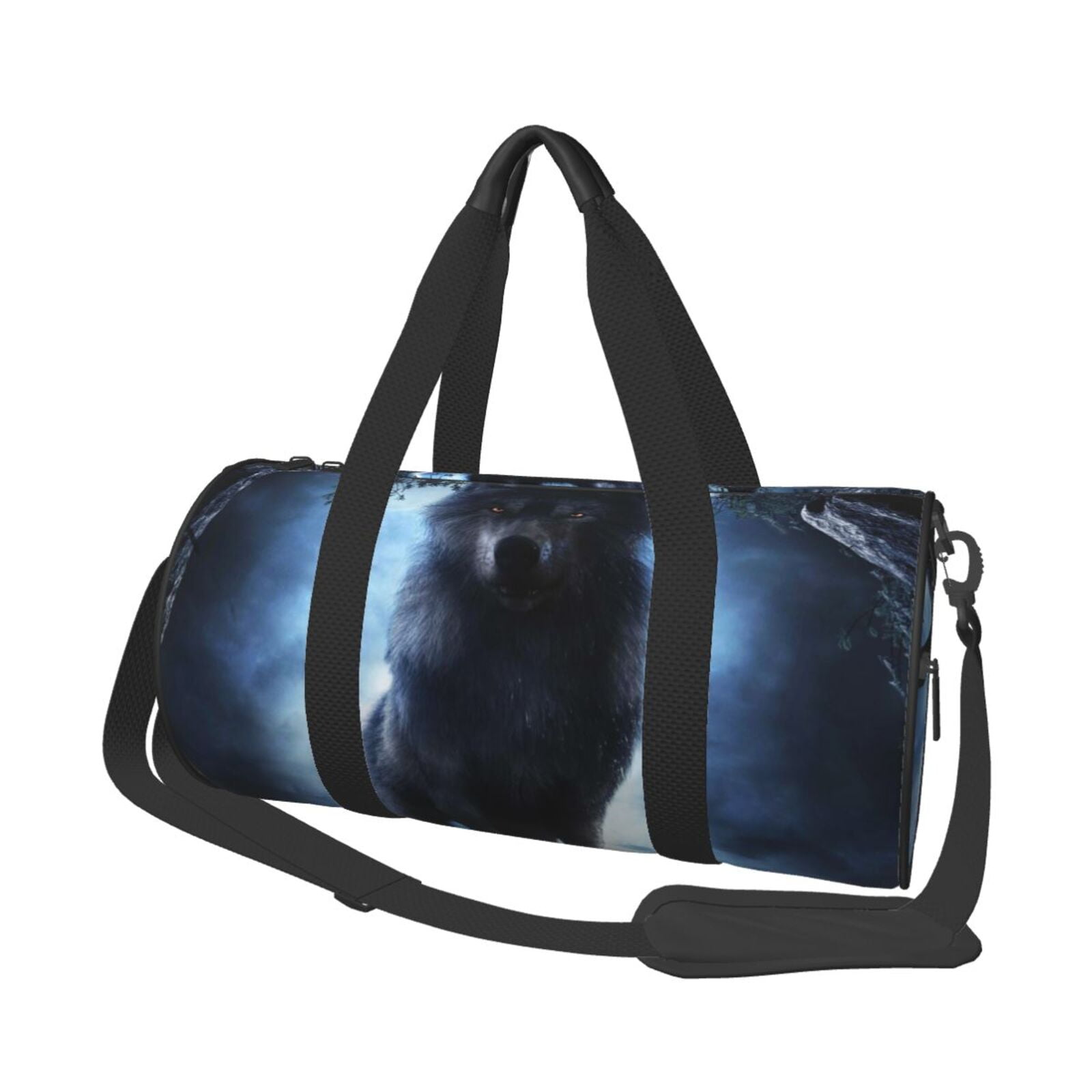 Defioc Night Scene of Wolves for Travel Duffle Bag,Weekender Bag Carry ...