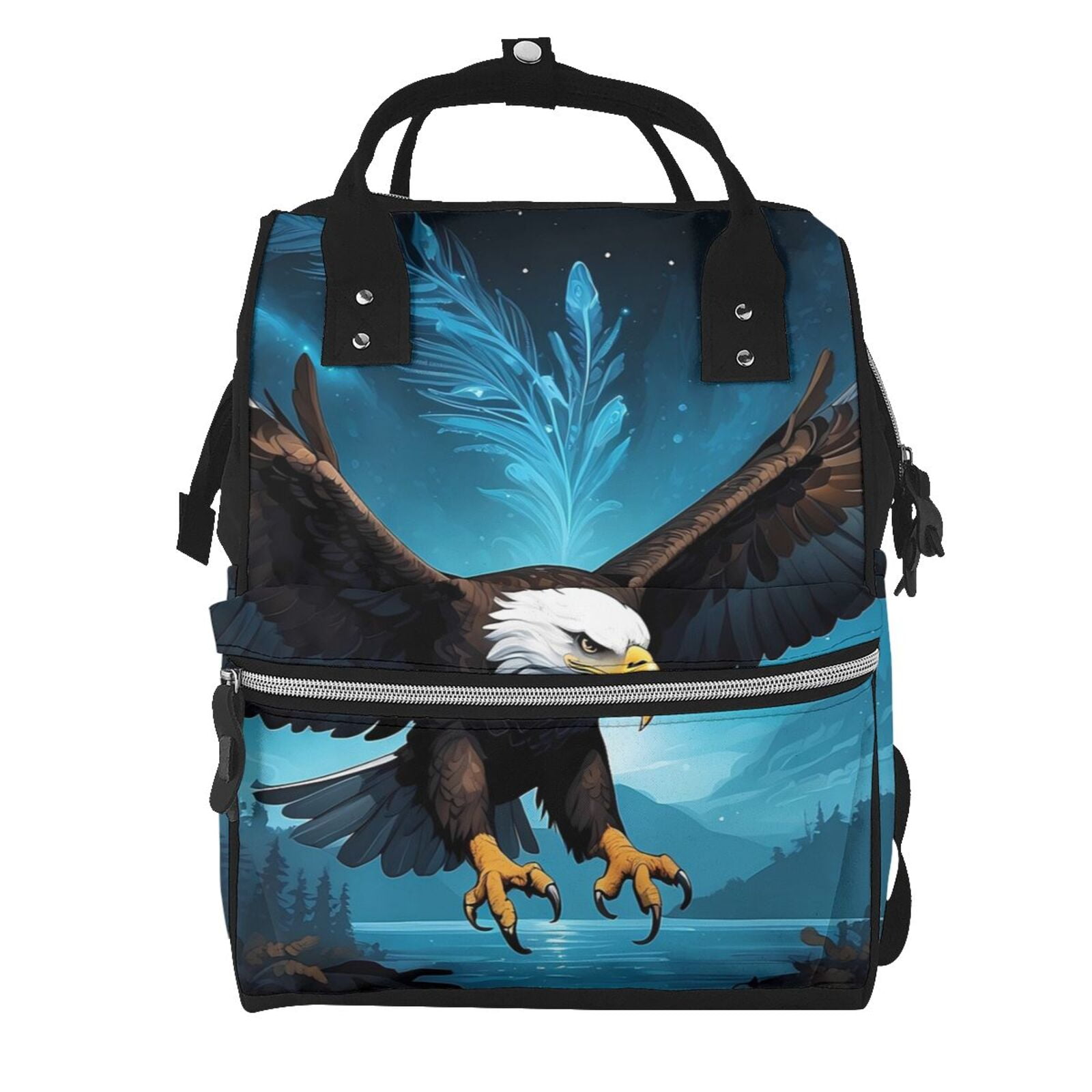 Defioc Night Sky Forest Bald Eagle for Baby Diaper Bag Backpack - Baby ...
