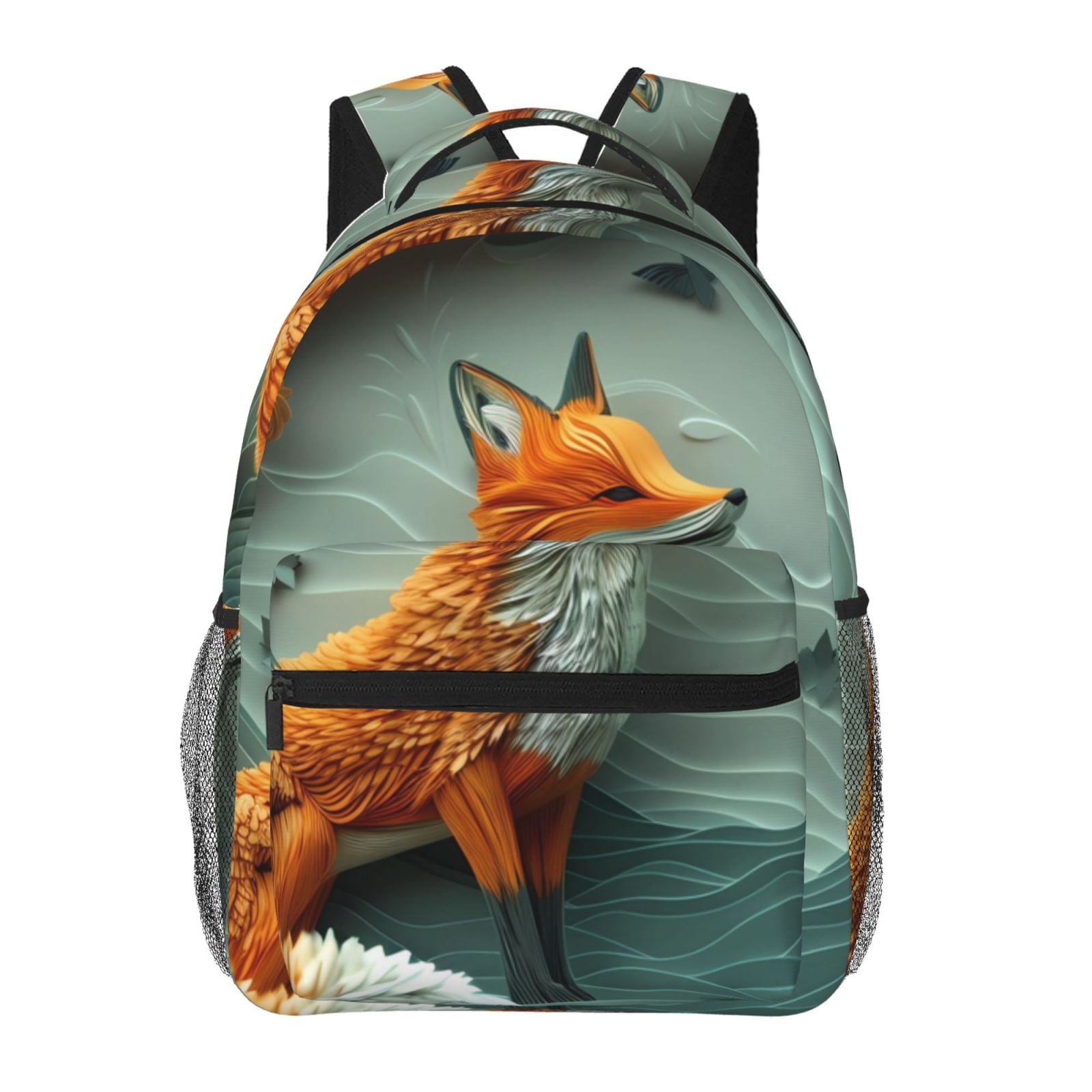 Defioc Paper Fox Crow Fantasy Pattern Laptop Backpack,Travel Backpack ...