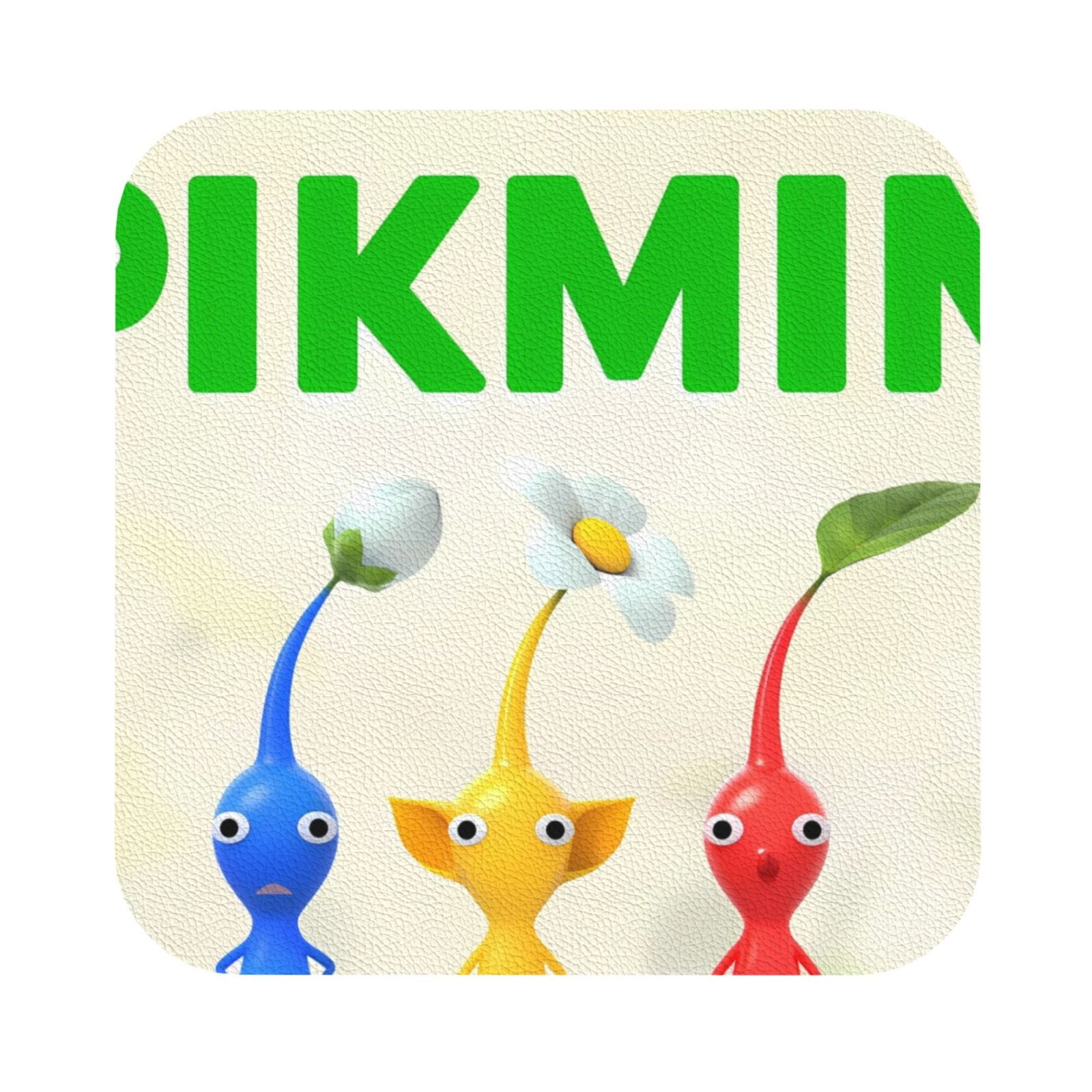 Defioc Pikmin Print Coasters for Drinks,Leather Coasters Set of 4 for ...