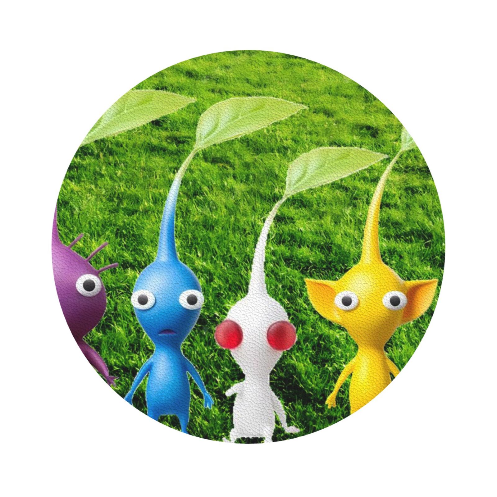 Defioc Pikmin Print Coasters for Drinks,Leather Coasters Set of 6 for ...
