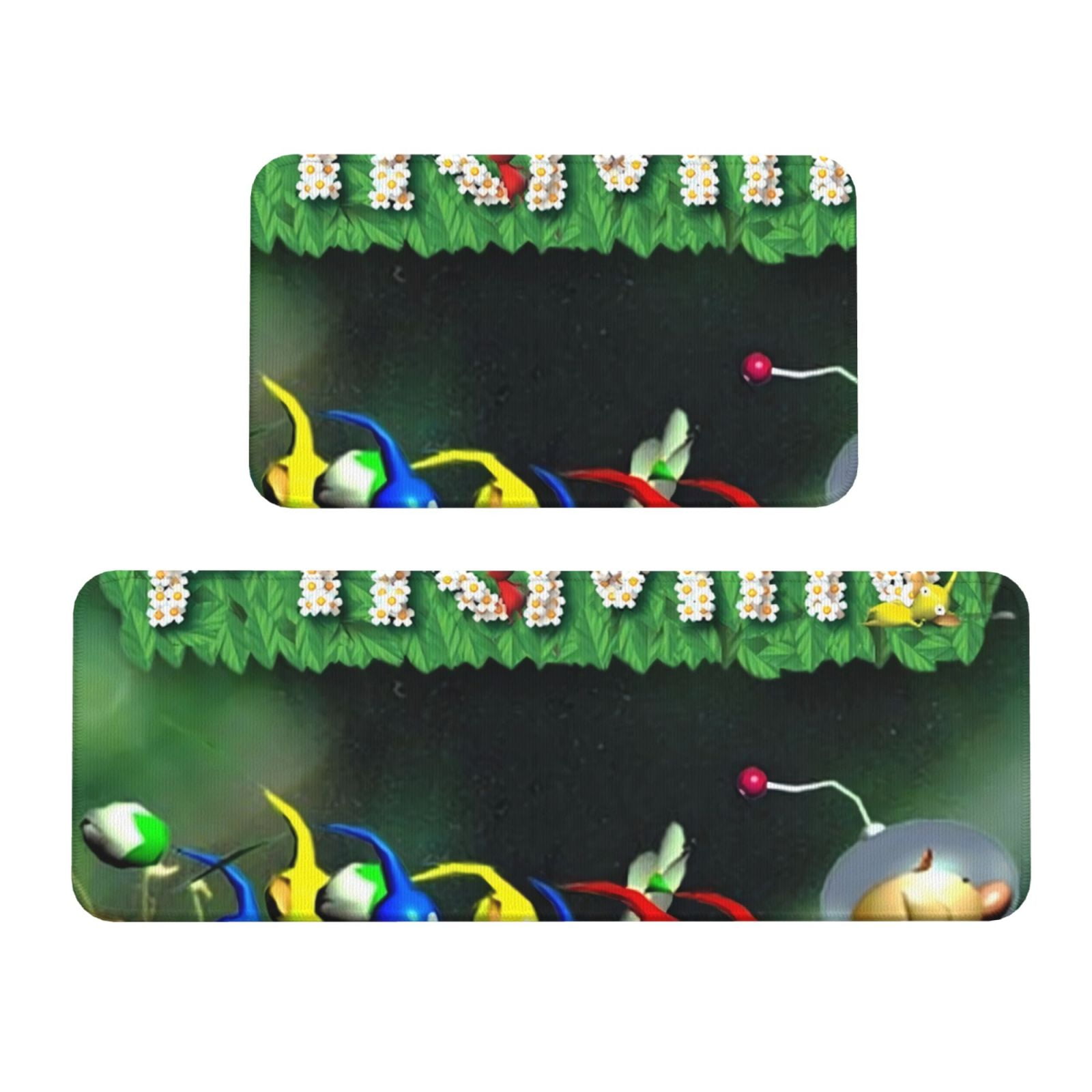 Defioc Pikmin Print Kitchen Mats for Floor, Kitchen Rugs Cushioned 2PCS ...