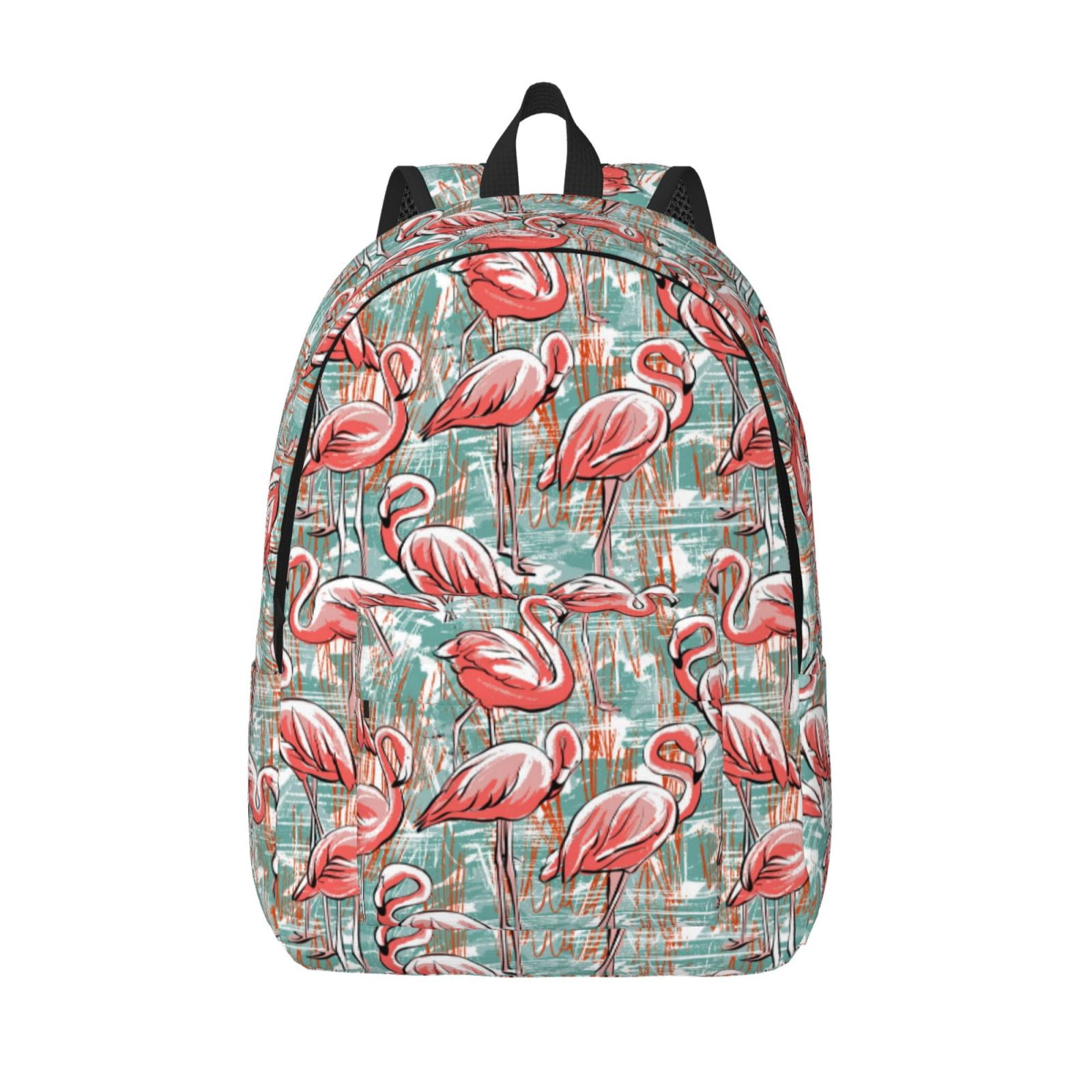 Defioc Pink Flamingo for Canvas Backpack,Travel Rucksack Unisex ...