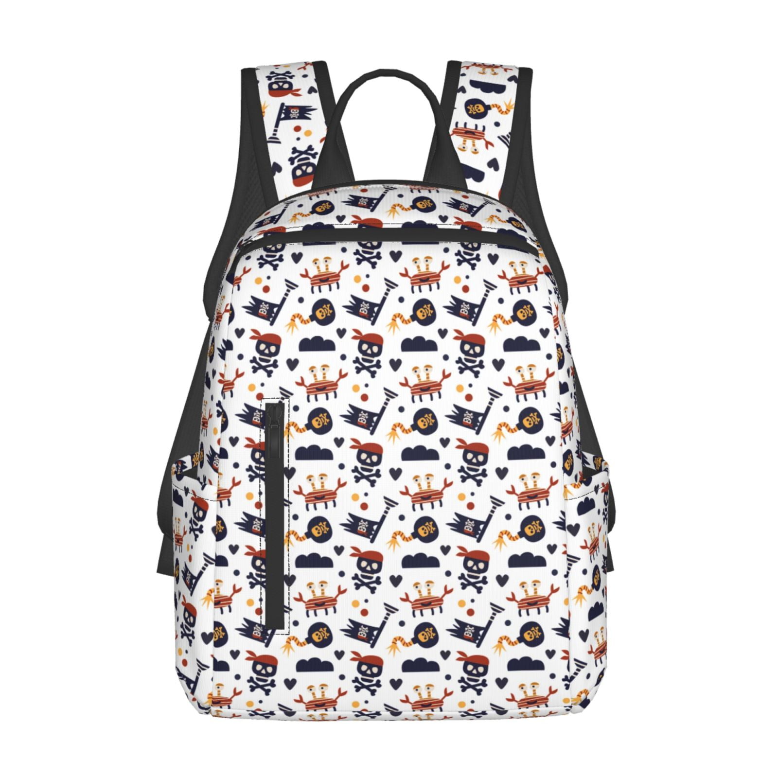 Defioc Pirate Theme Pattern Travel Laptop Backpack,Lightweight Backpack ...