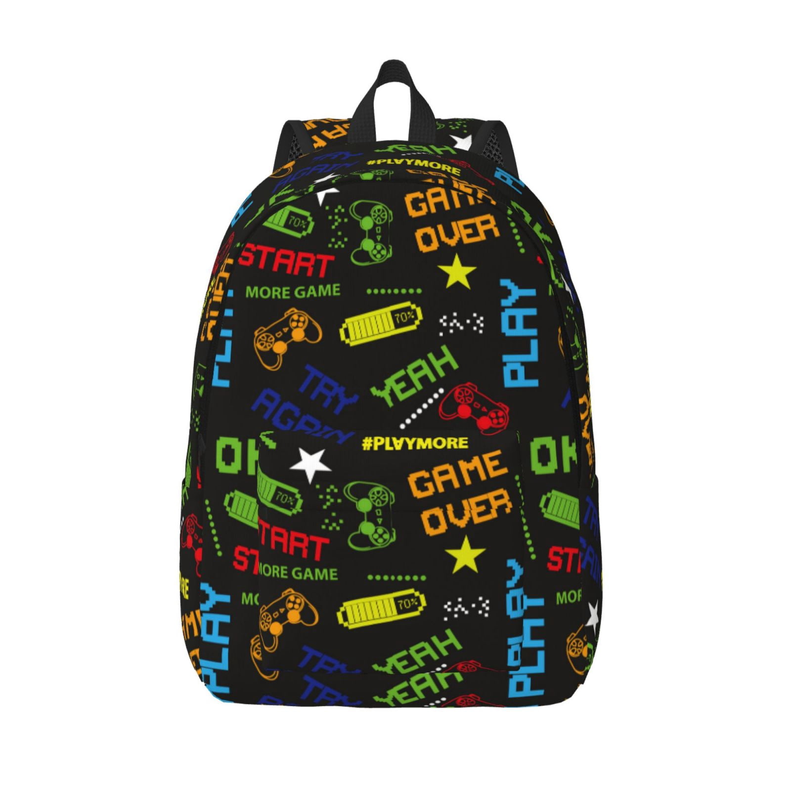 Defioc Pixel Game for Canvas Backpack,Travel Rucksack Unisex Knapsack ...