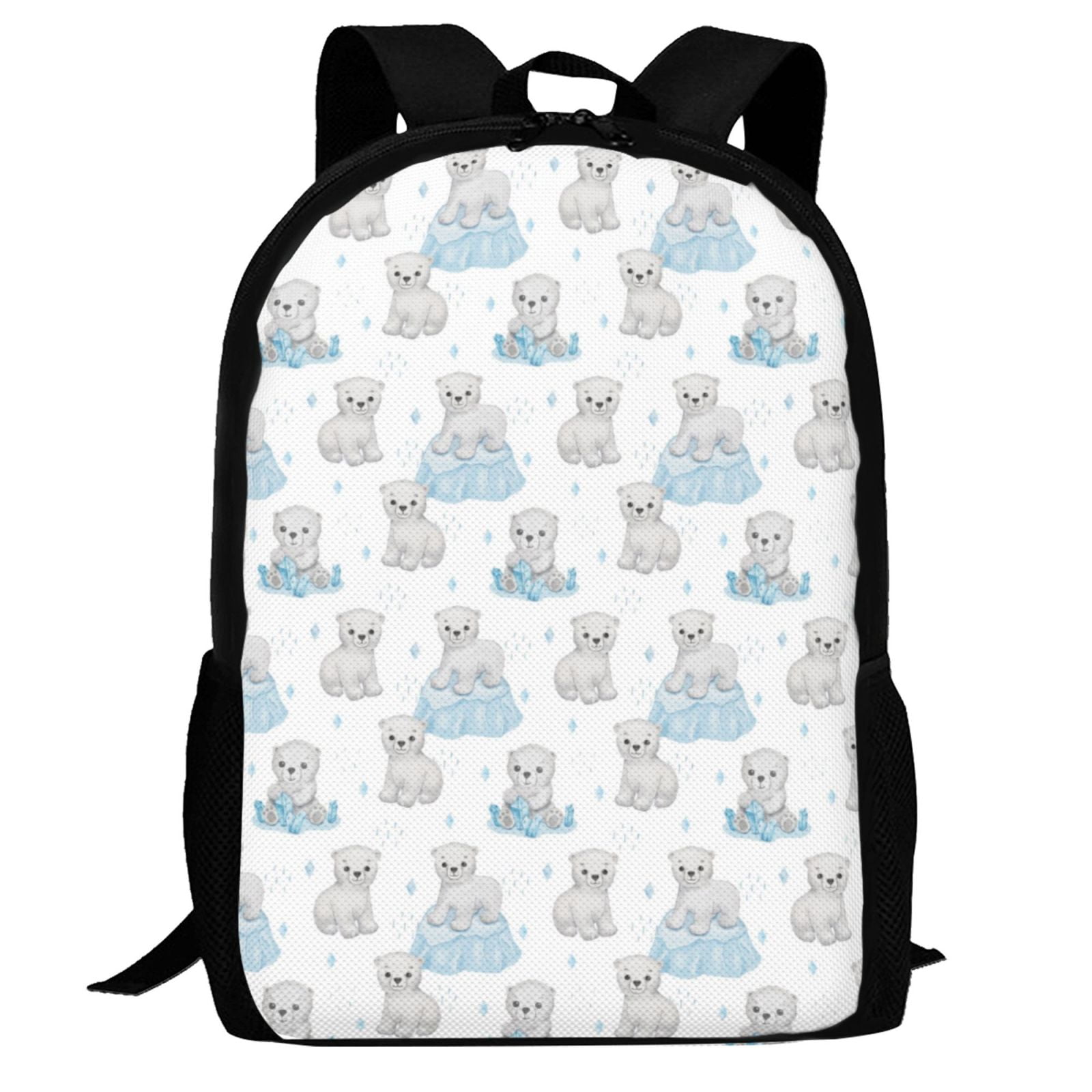 Defioc Playful Polar Bear Pals Pattern Carry on Backpack,16.5x12.5x5.5 ...