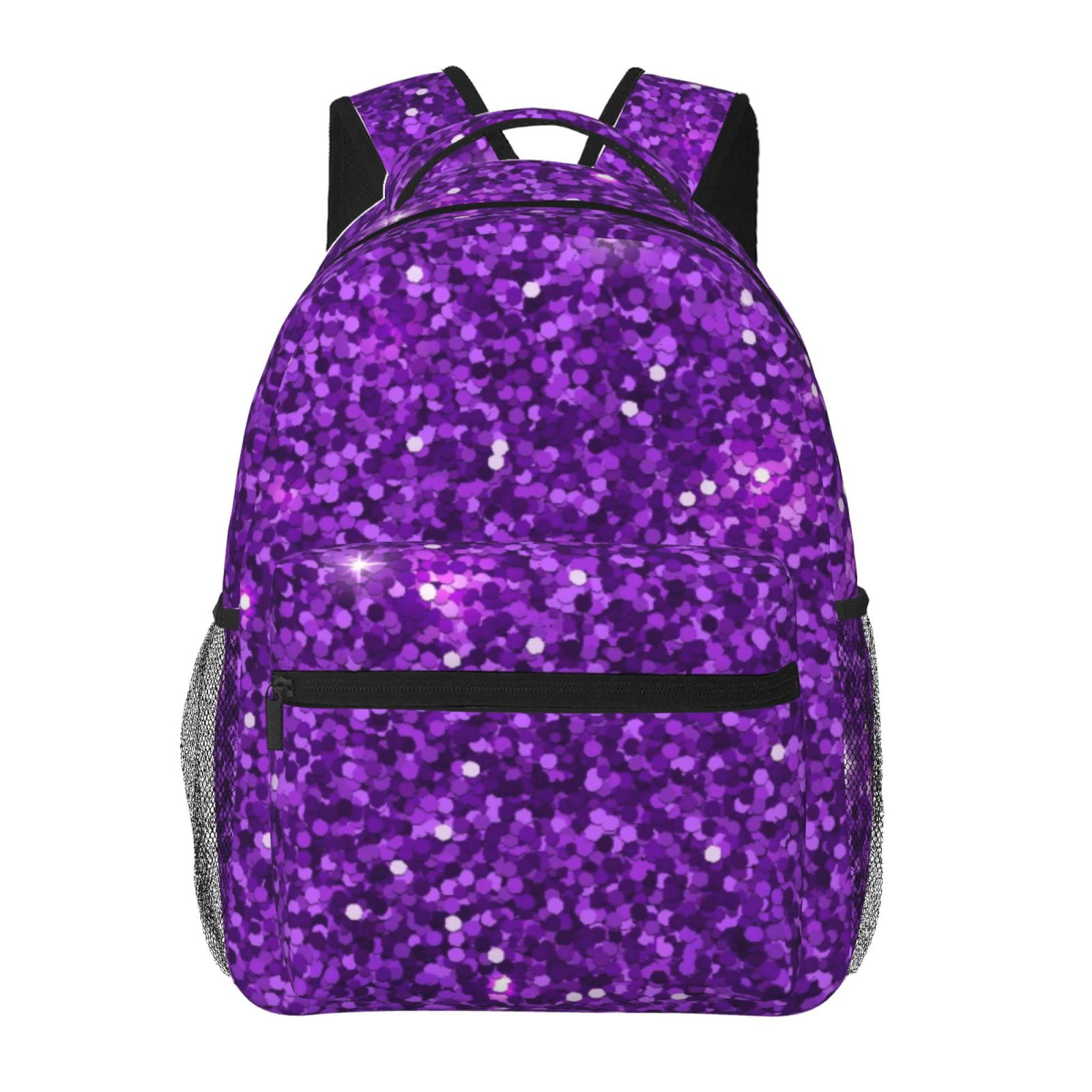 Defioc Purple Glitter Pattern Laptop Backpack,Travel Backpack Outdoor ...