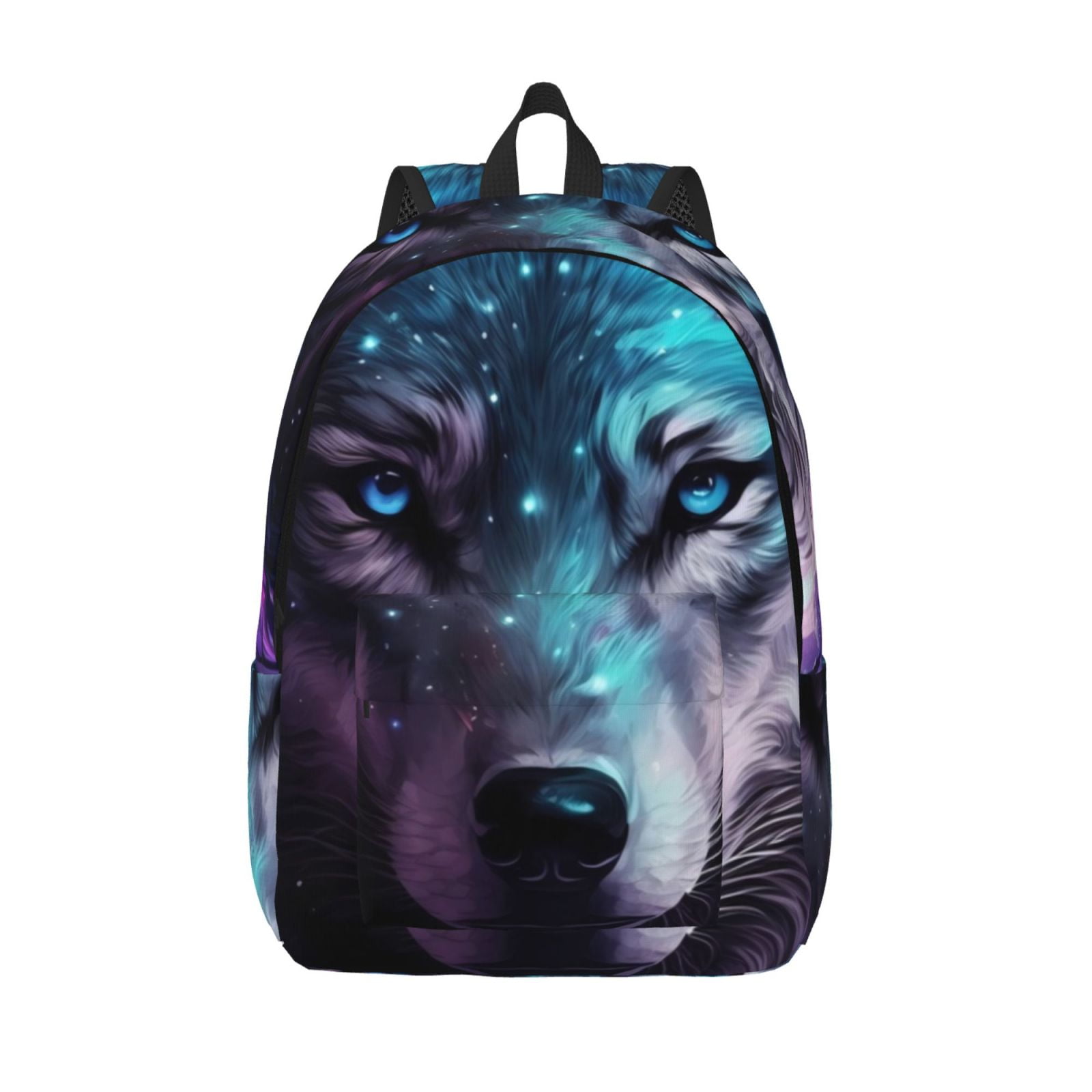 Defioc Purple Sky Wolf for Canvas Backpack,Travel Rucksack Unisex ...