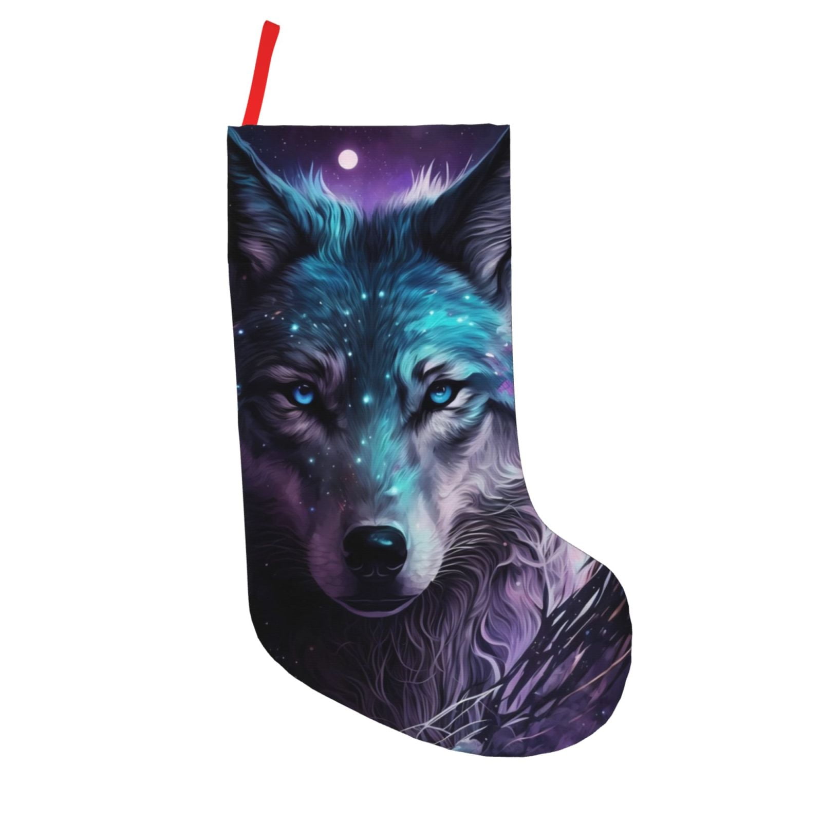 Defioc Purple Sky Wolf for Christmas Stockings 18" Personalized Holiday ...