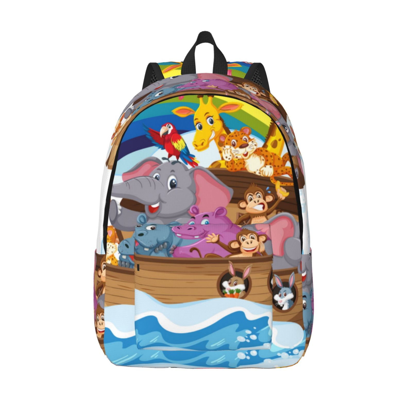Defioc Rainbow Animals on Noah's Ark for Canvas Backpack,Travel ...