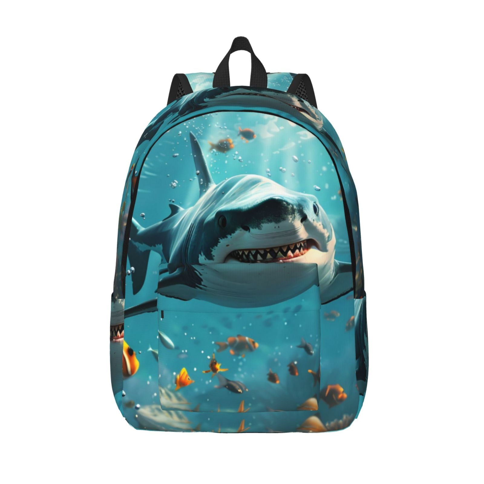 Defioc Realistic Ocean Shark for Canvas Backpack,Travel Rucksack Unisex ...