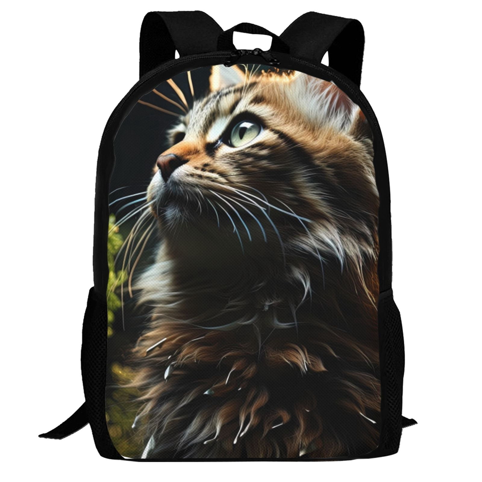 Defioc Realistic Style Cute Cat Pattern Carry on Backpack,16.5x12.5x5.5 ...