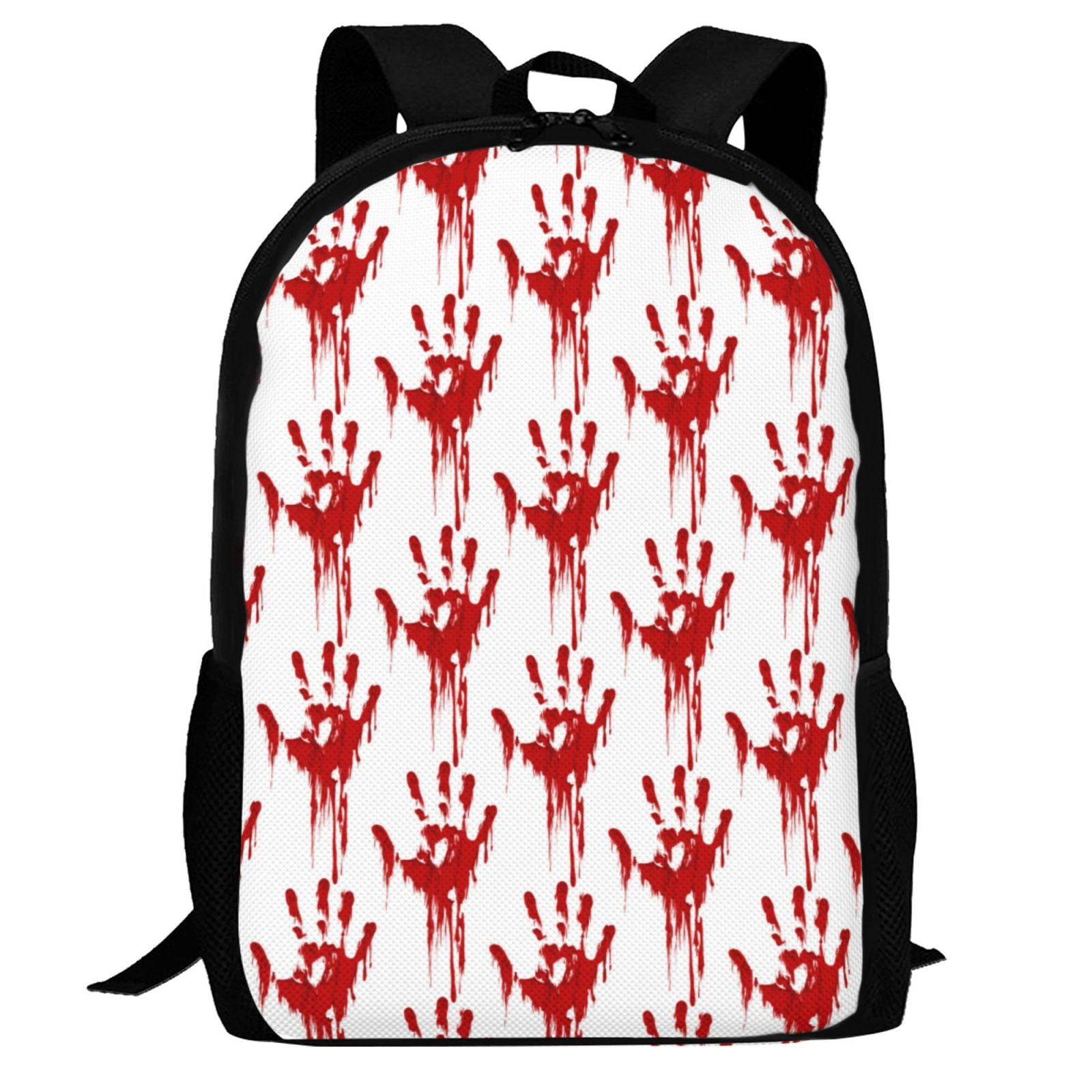 Defioc Red Bloody Scary Hands Pattern Carry on Backpack,16.5x12.5x5.5 ...