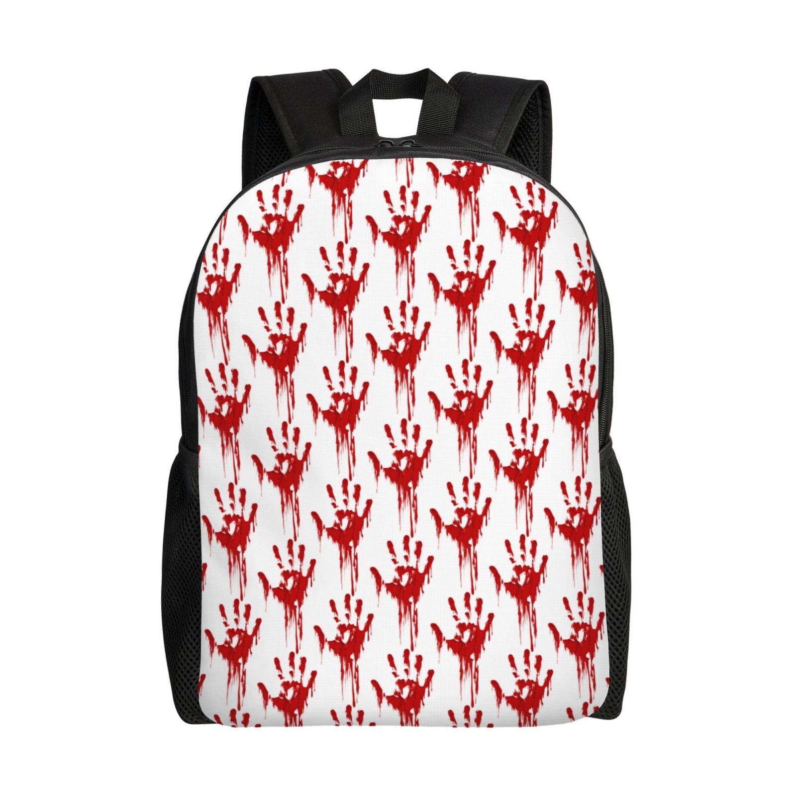 Defioc Red Bloody Scary Hands Print Backpack -Travel,or Work Bookbag ...