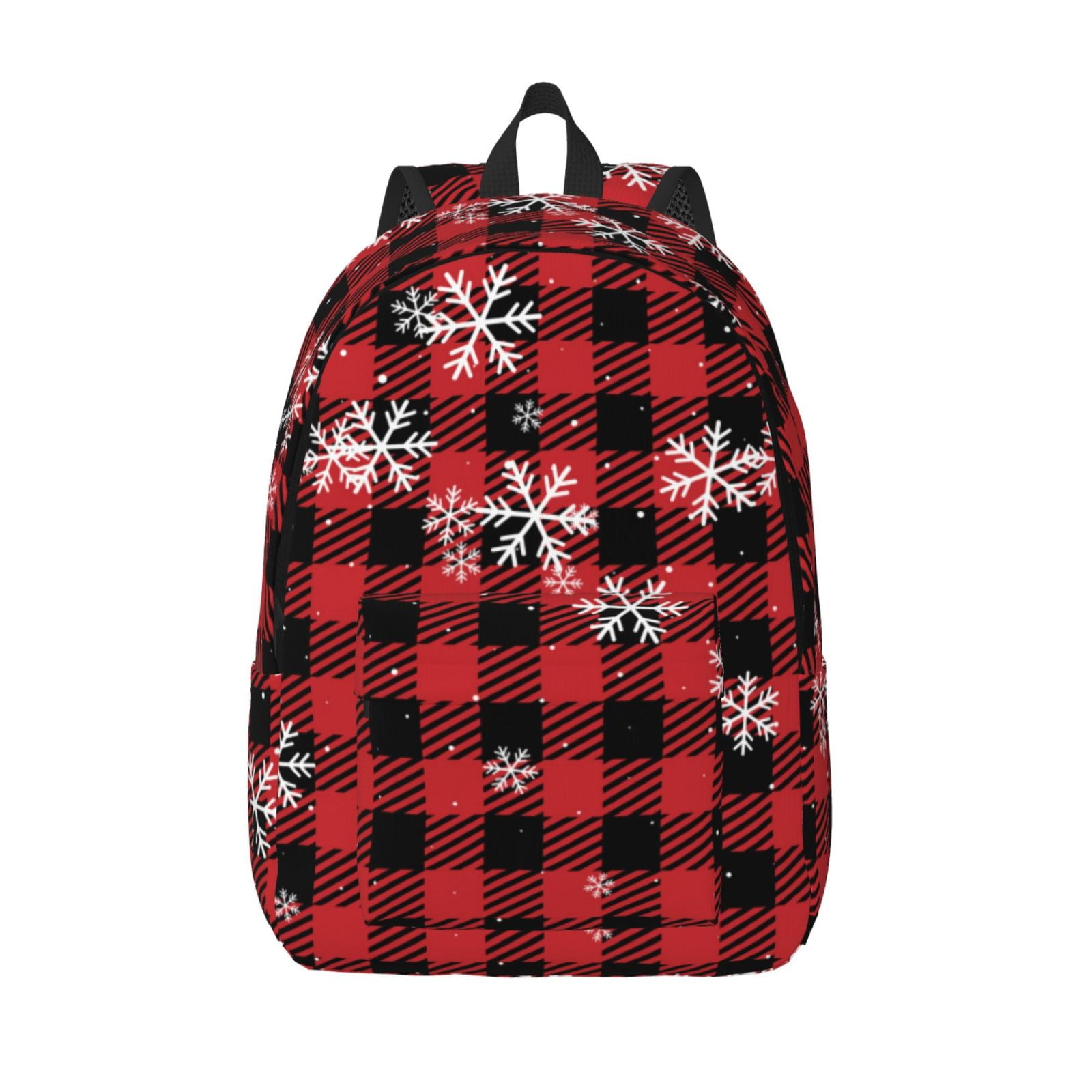 Defioc Red Buffalo Plaid for Canvas Backpack,Travel Rucksack Unisex ...