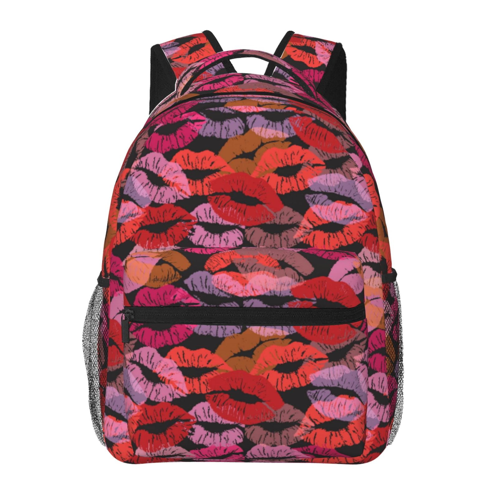 Defioc Red Lips Kissing Pattern Laptop Backpack,Travel Backpack Outdoor ...