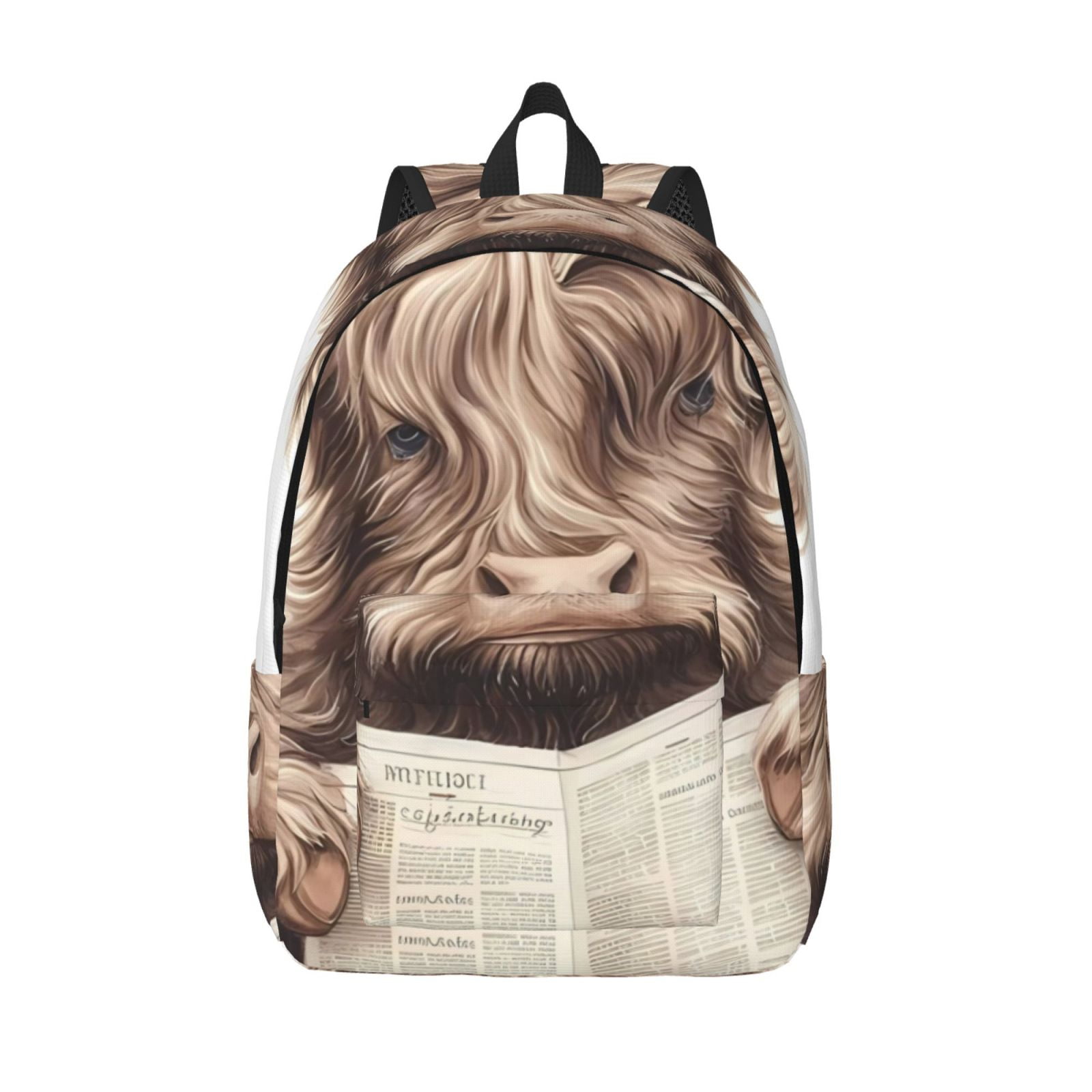 Defioc Relaxed Cute Cow Reading for Canvas Backpack,Travel Rucksack ...