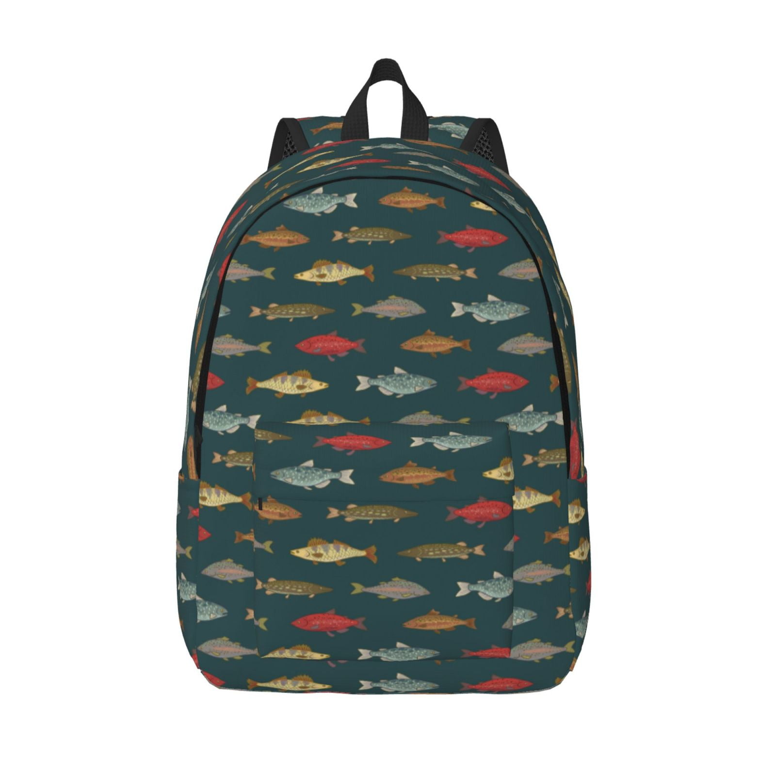 Defioc River Freshwater Fish for Canvas Backpack,Travel Rucksack Unisex ...