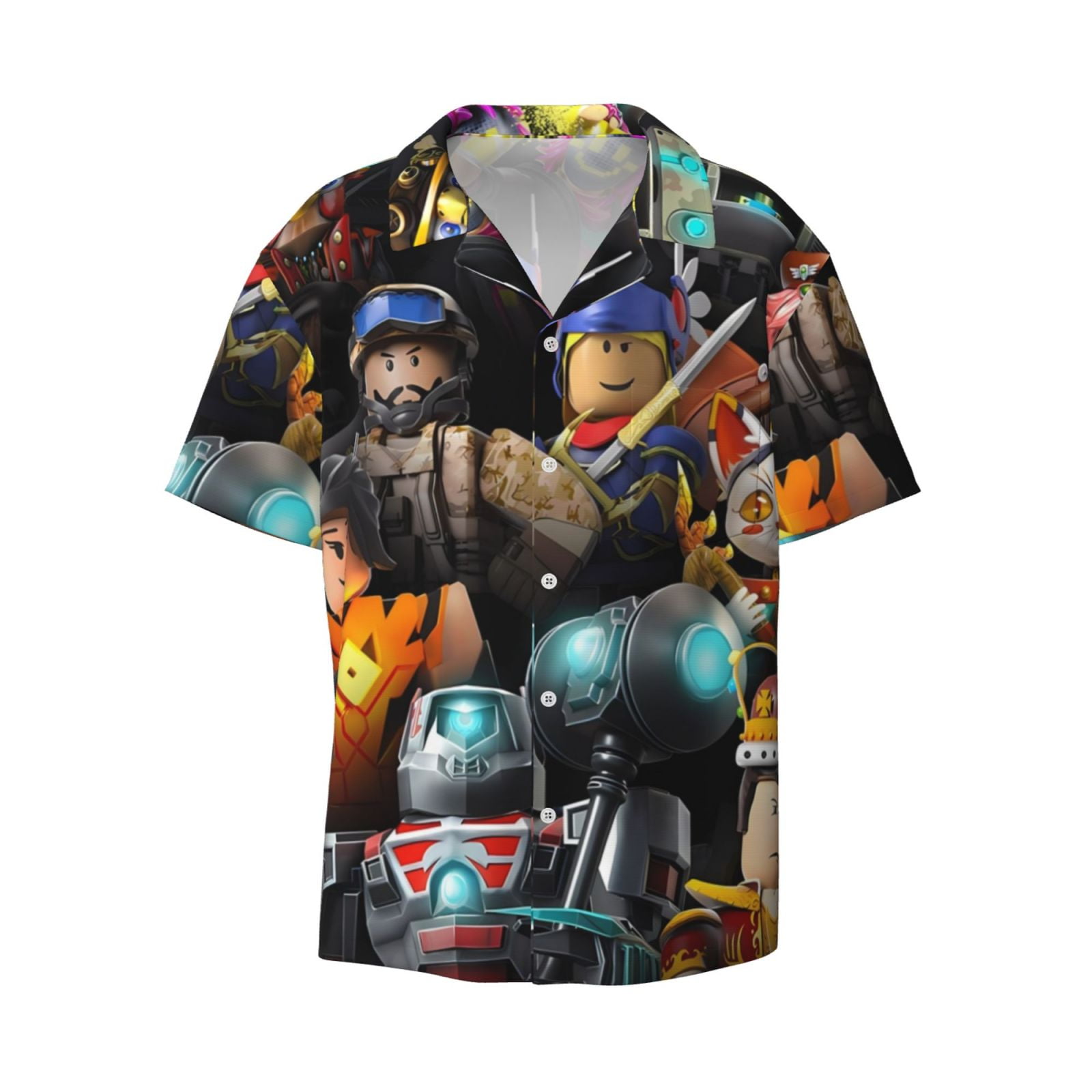 Defioc Roblox Men's Short Sleeve Button Down Hawaiian Shirt for Men ...