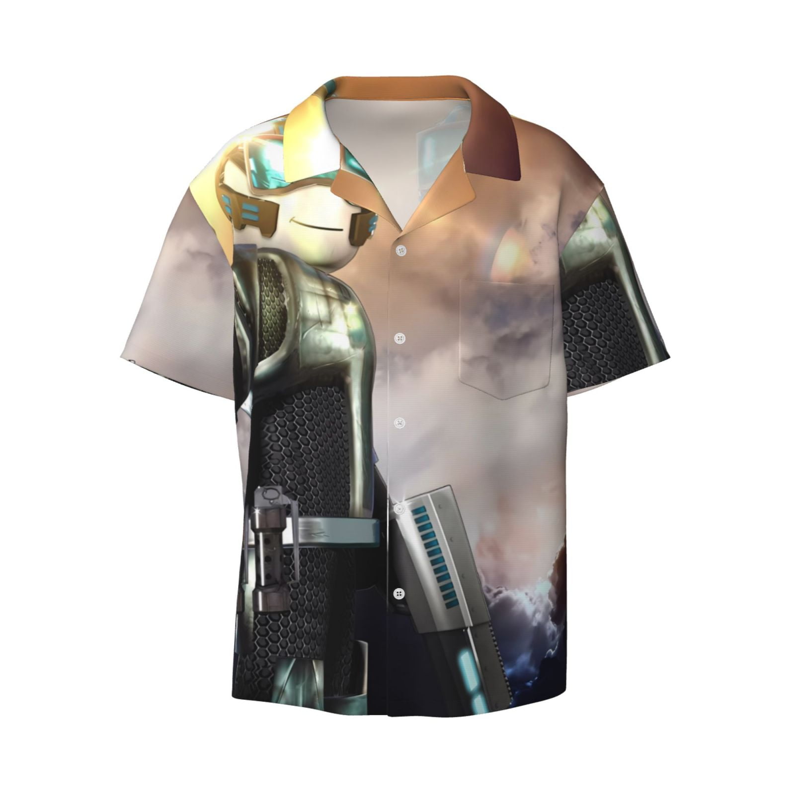 Defioc Roblox Men's Short Sleeve Button Down Hawaiian Shirt for Men ...