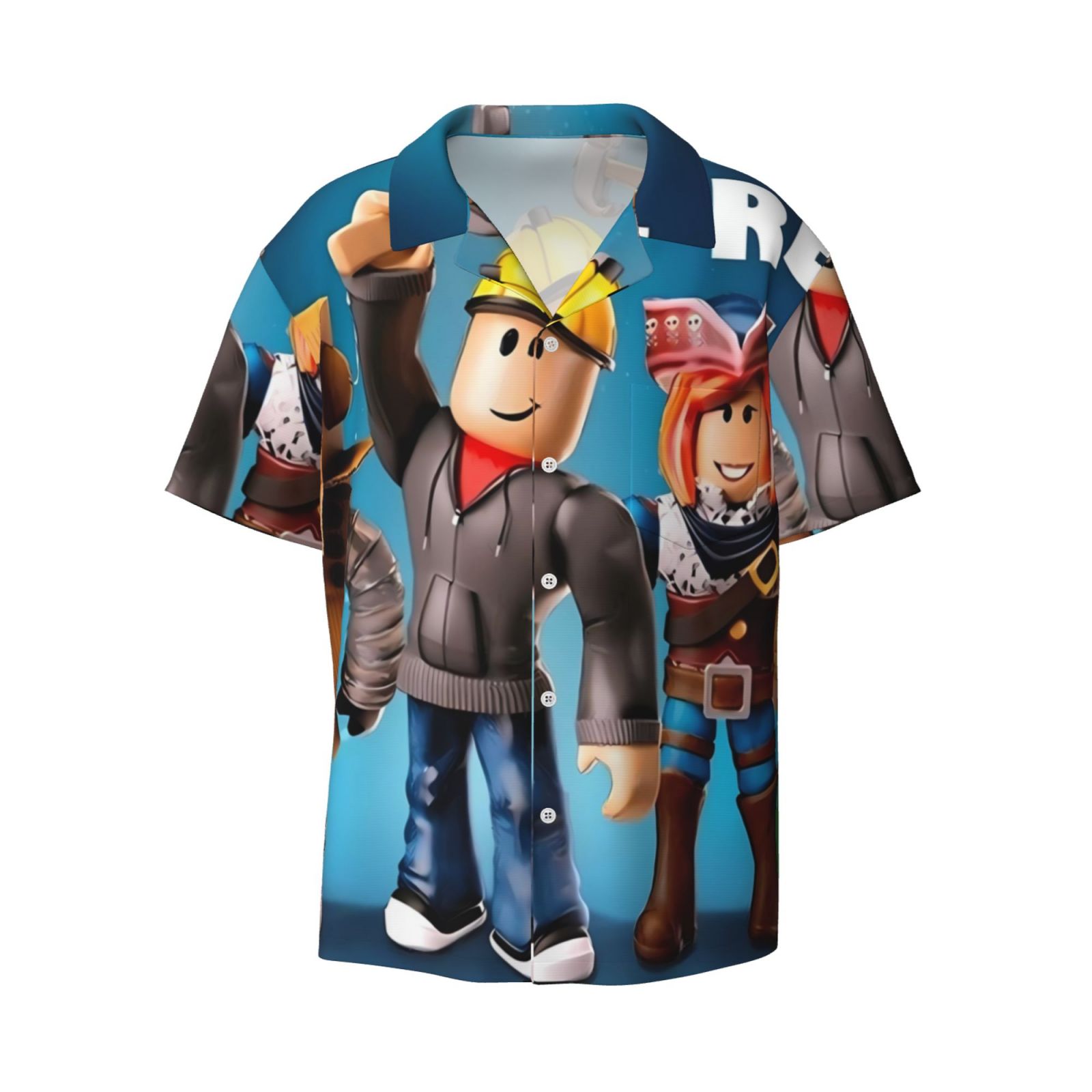 Defioc Roblox Men's Short Sleeve Button Down Hawaiian Shirt for Men ...