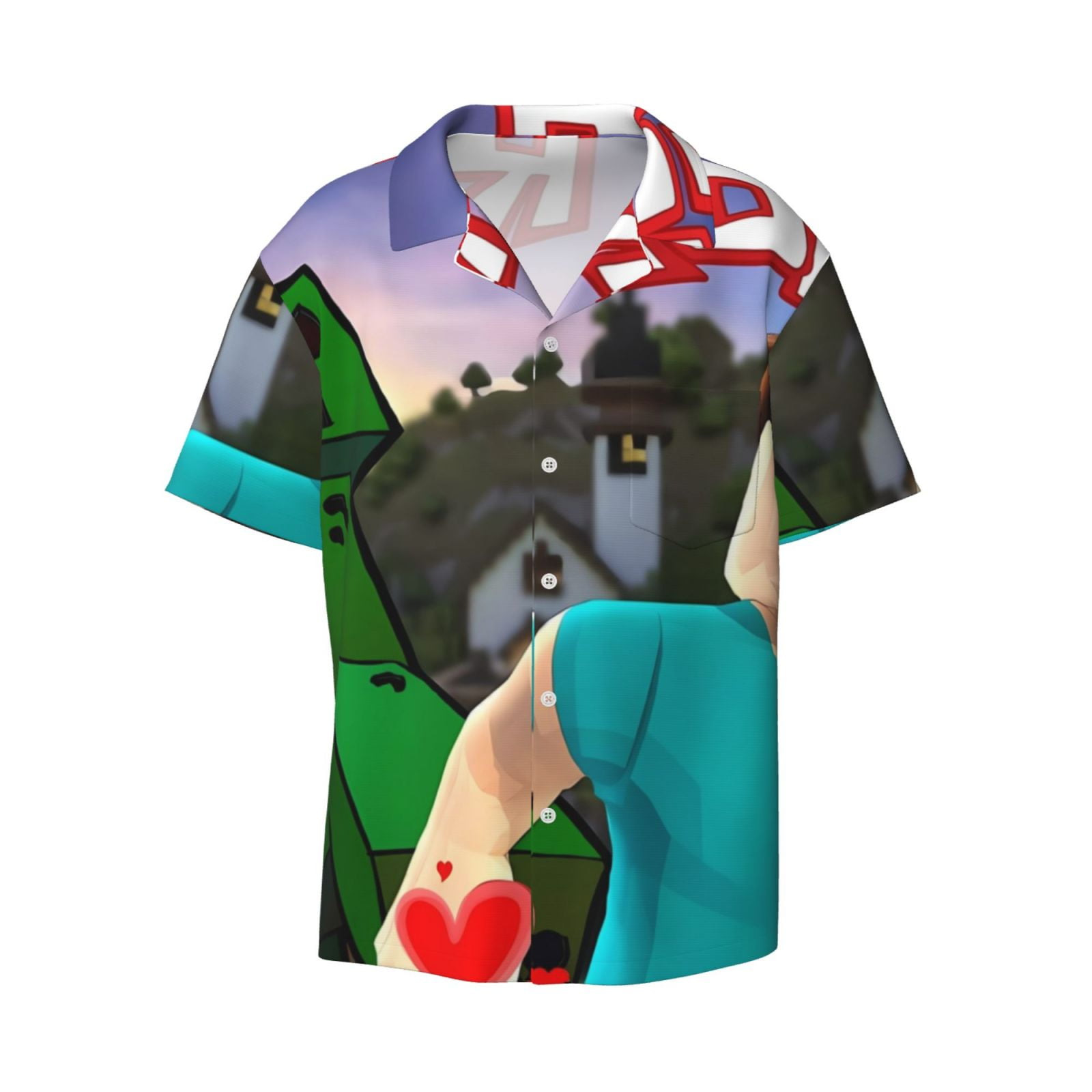 Defioc Roblox Men's Short Sleeve Button Down Hawaiian Shirt for Men ...