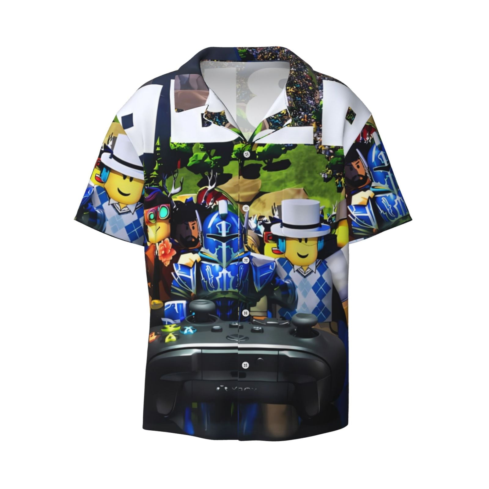 Defioc Roblox Men's Short Sleeve Button Down Hawaiian Shirt for Men ...