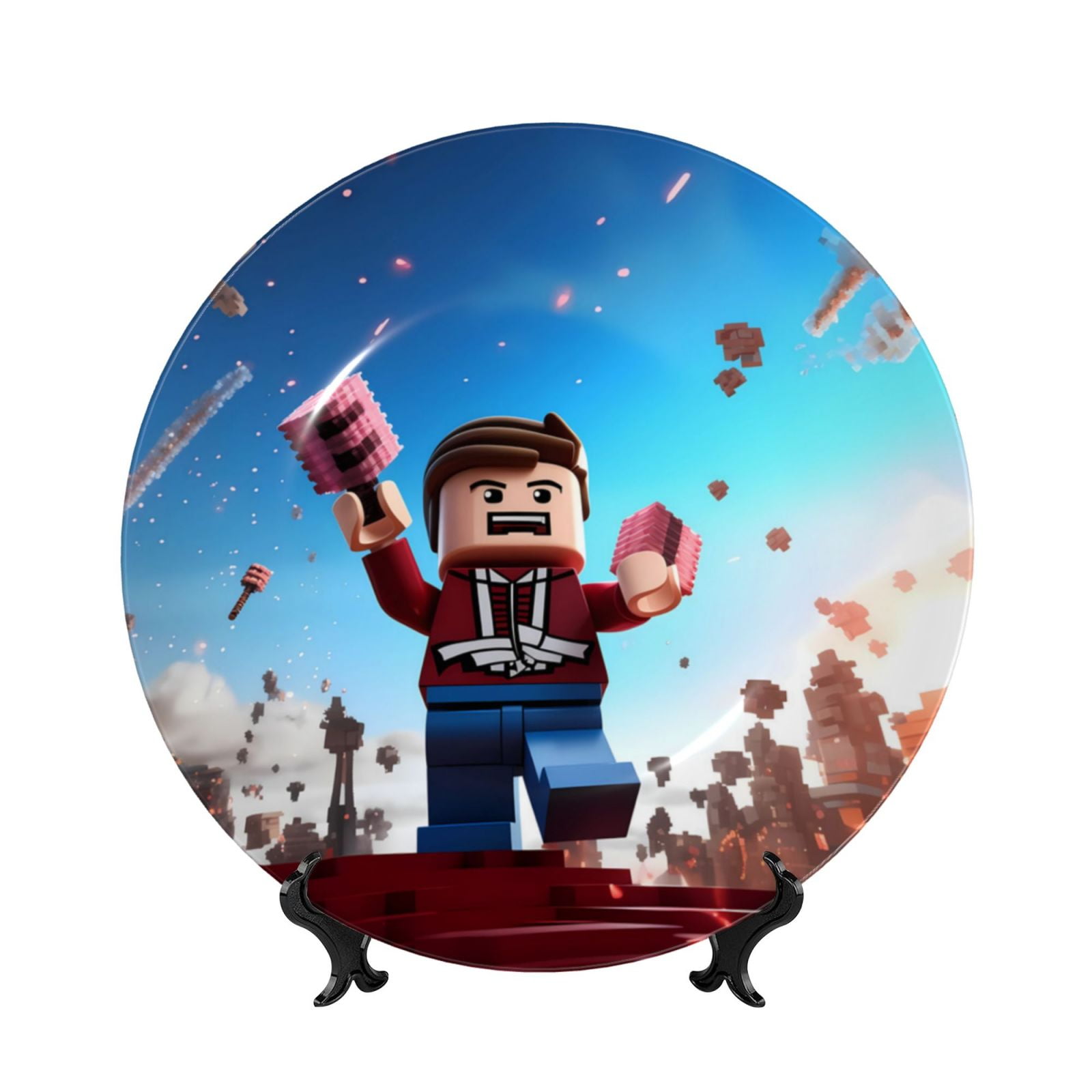 Defioc Roblox Pattern Bone China Decorative Plate, Ceramic Dinner Plate ...