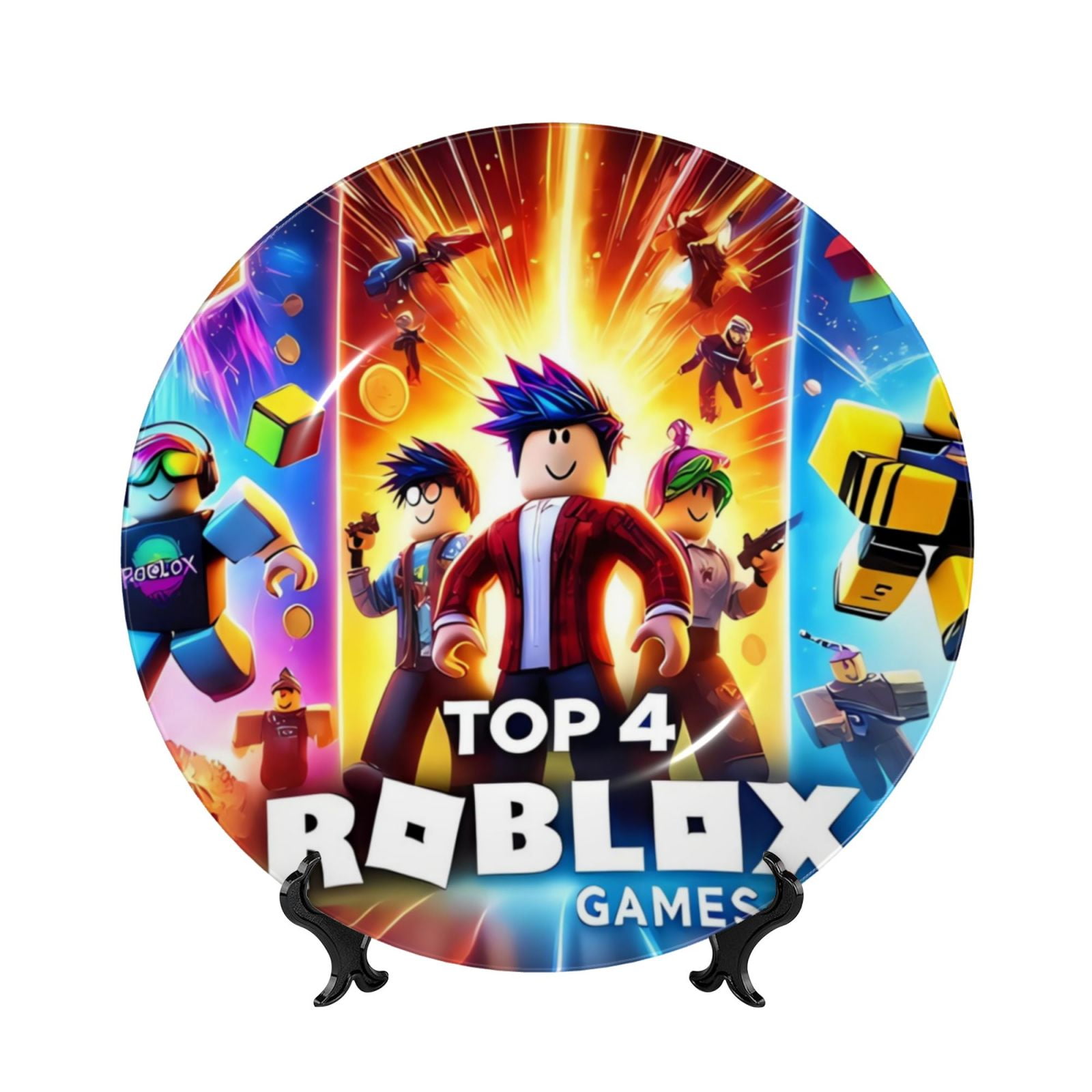 Defioc Roblox Pattern Bone China Decorative Plate, Ceramic Dinner Plate ...