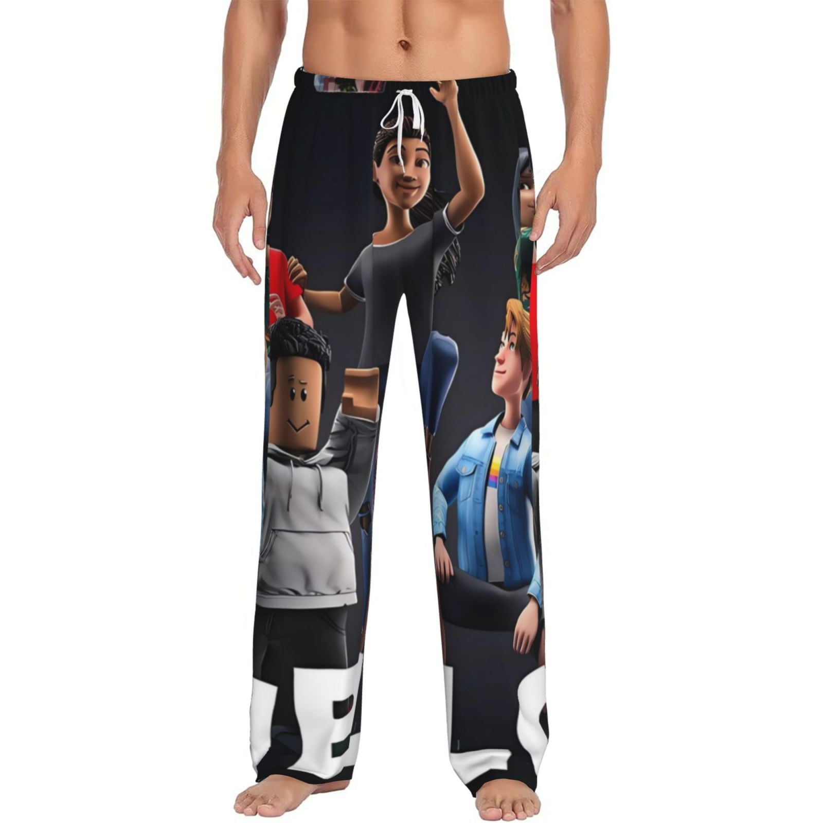 Defioc Roblox Pattern Men's Pajama Pants,Soft Sleepwear Pants PJ ...
