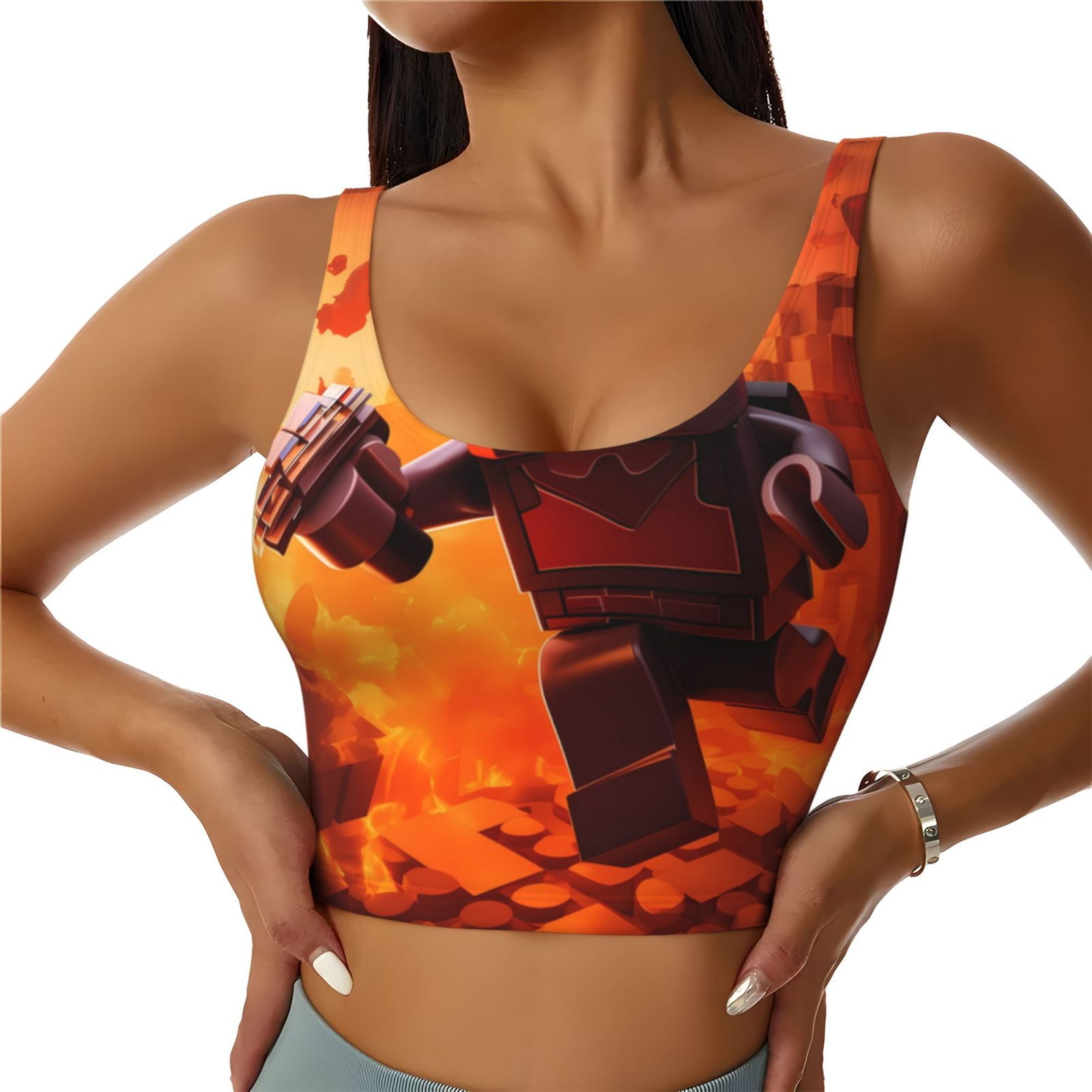 Defioc Roblox Pattern Workout Tank Tops for Women- U Back Fitness Top ...