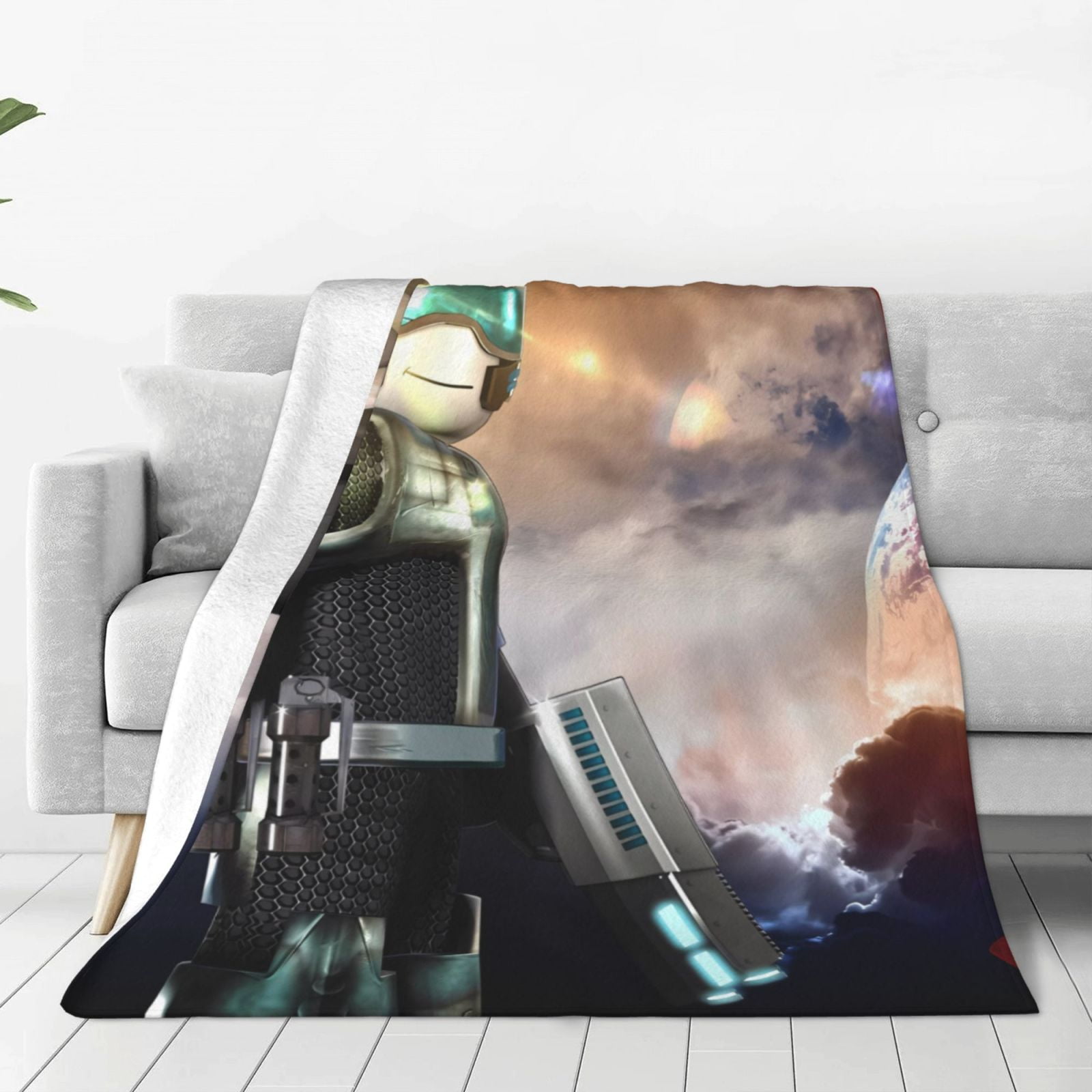 Defioc Roblox Print Throw Blanket for Couch,Fleece Throw Blanket for ...