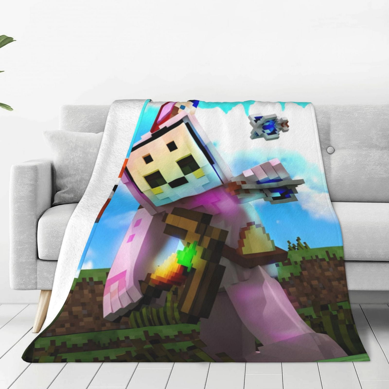 Defioc Roblox Print Throw Blanket for Couch,Fleece Throw Blanket for ...