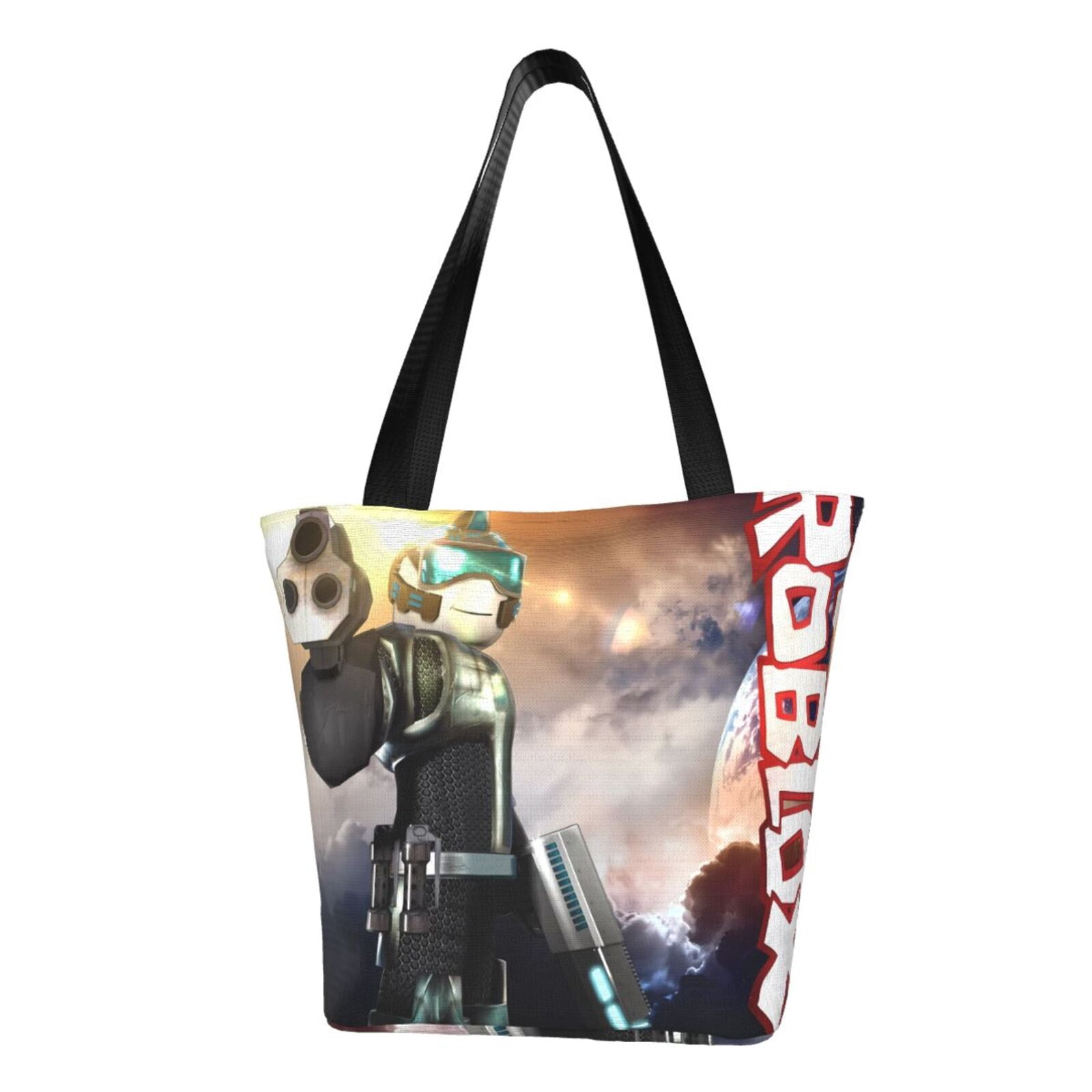 Defioc Roblox Print Tote Bag for Women,Shoulder Bag with Zipper Casual ...