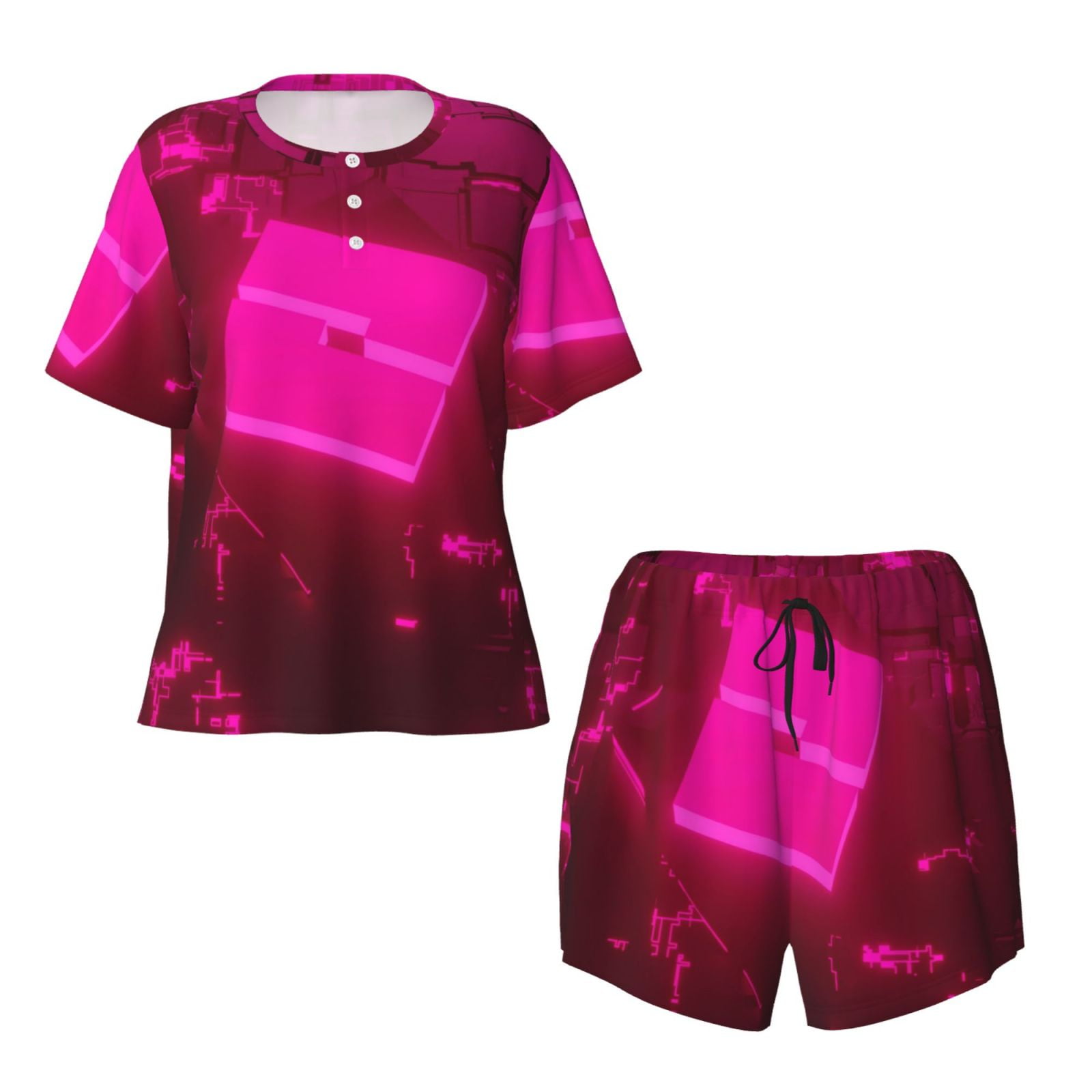 Defioc Roblox for Women's Short-Sleeved Pajama Set,2-Piece Pajamas Crew ...