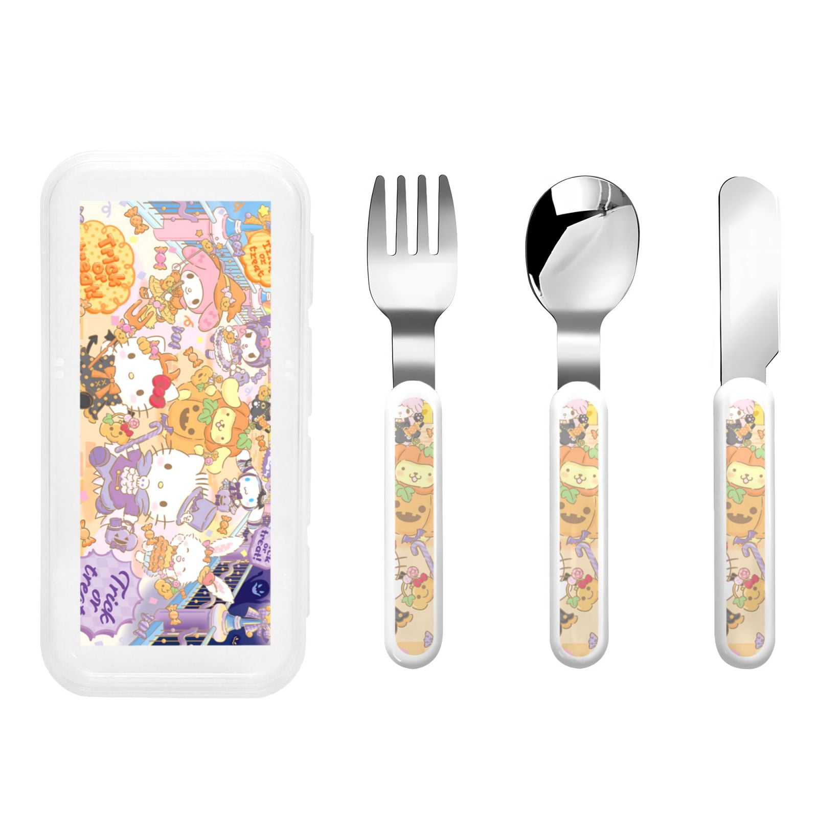 Defioc Sanrio Print Kids Silverware with Silicone Handle | Toddler ...