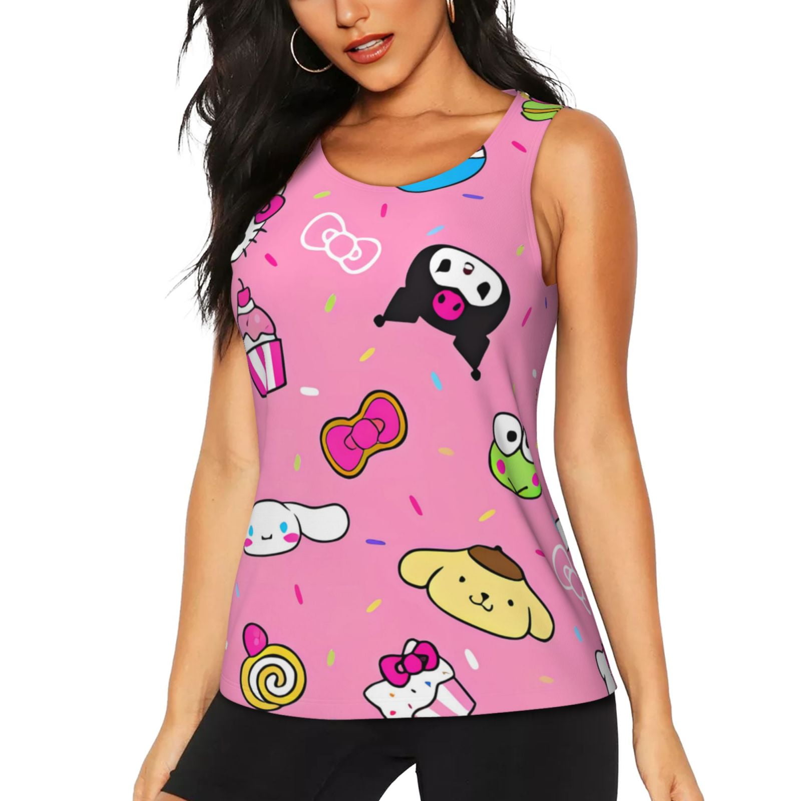 Defioc Sanrio for Women’s Workout Tank Tops,Sleeveless Running Loose ...