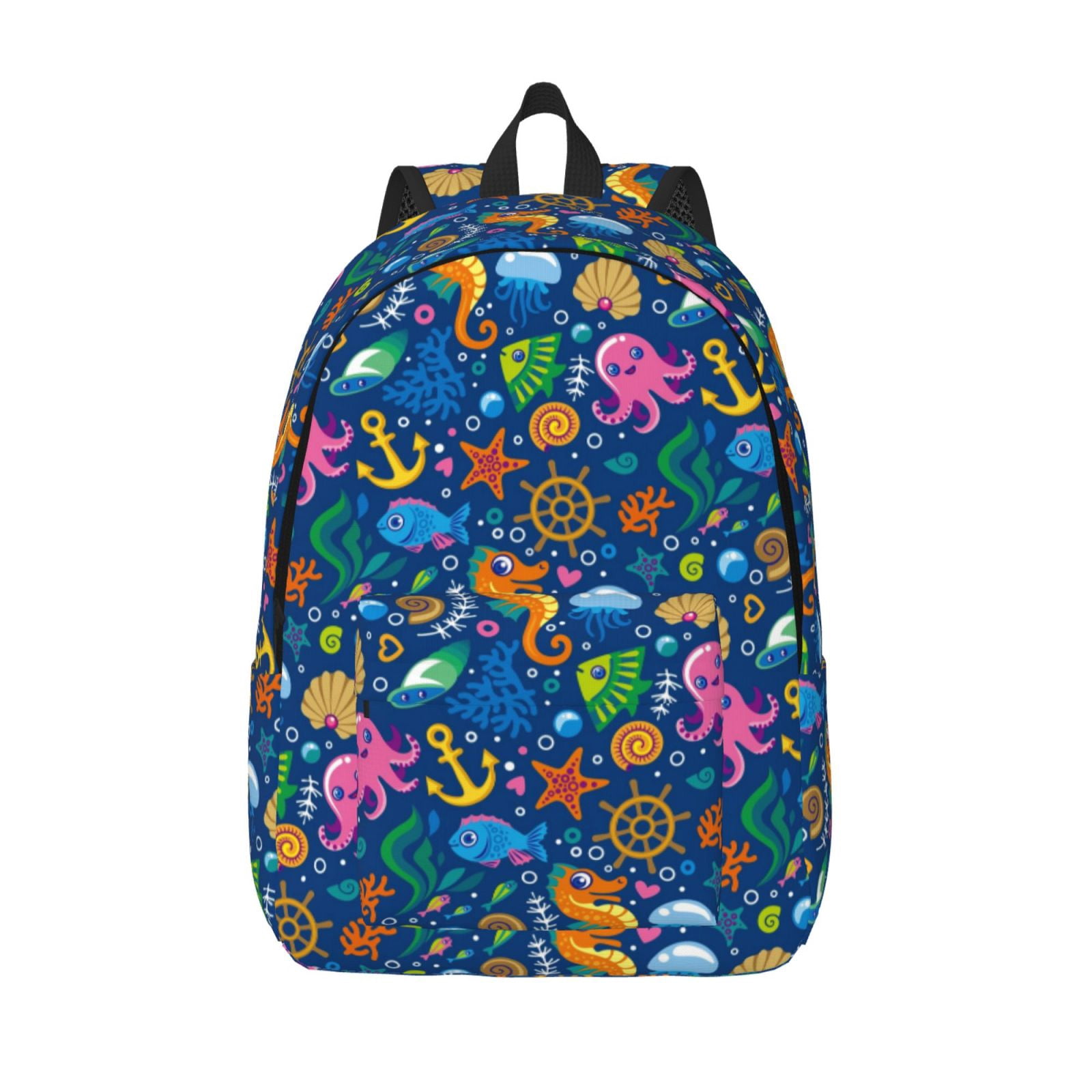 Defioc Sea Fish for Canvas Backpack,Travel Rucksack Unisex Knapsack ...