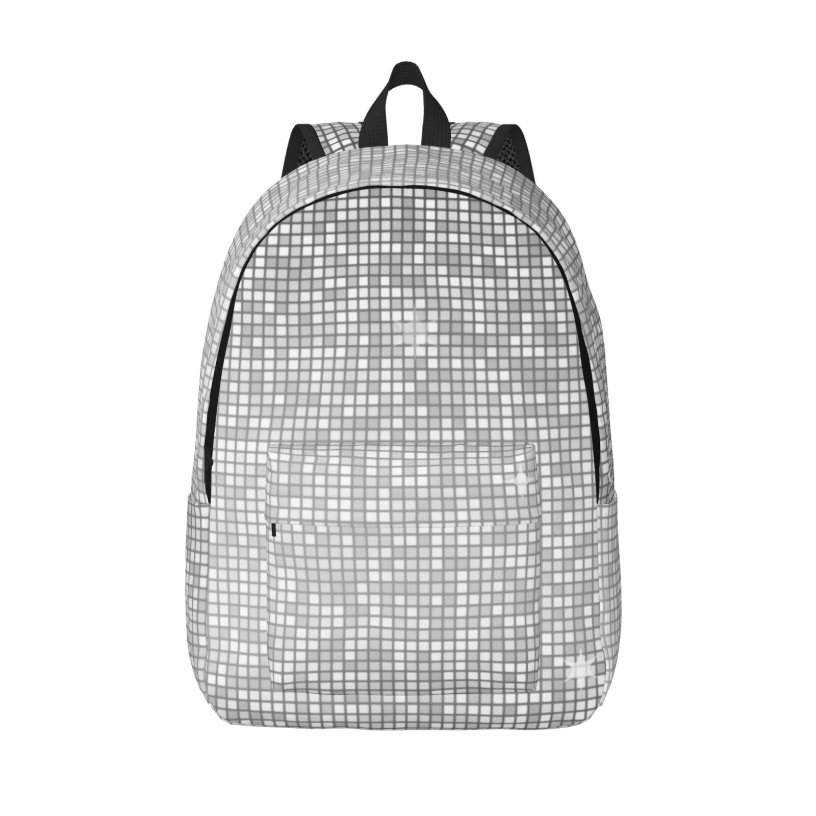 Defioc Silver Mosaic for Canvas Backpack,Travel Rucksack Unisex ...