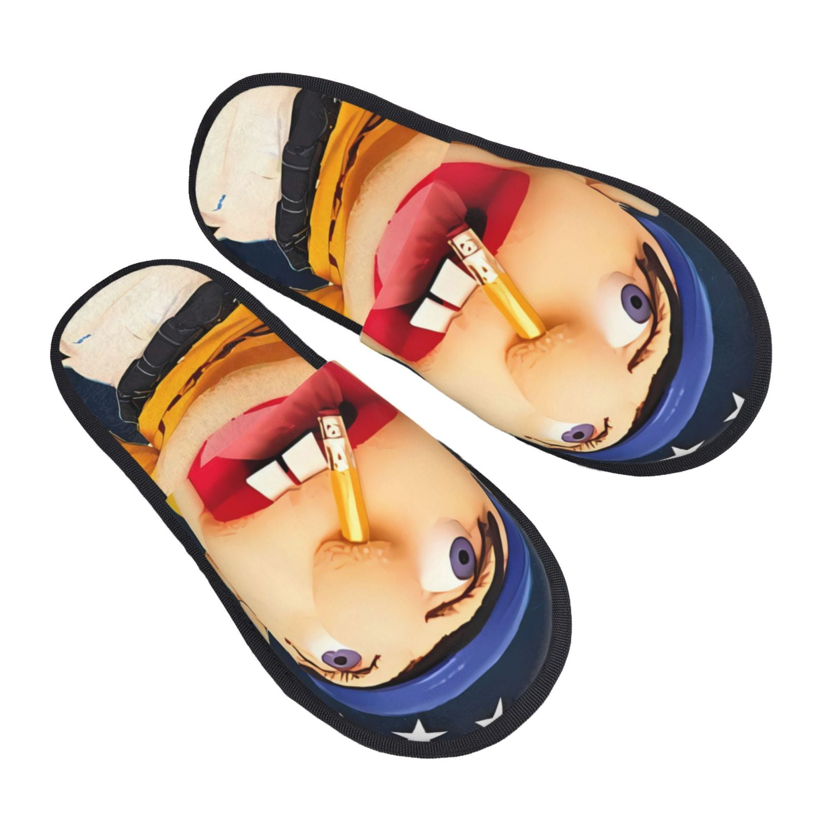 Defioc Sml Jeffy Print Cozy Slippers Indoor for Women and Men, Soft Plush Warm Slip-on Slippers ...