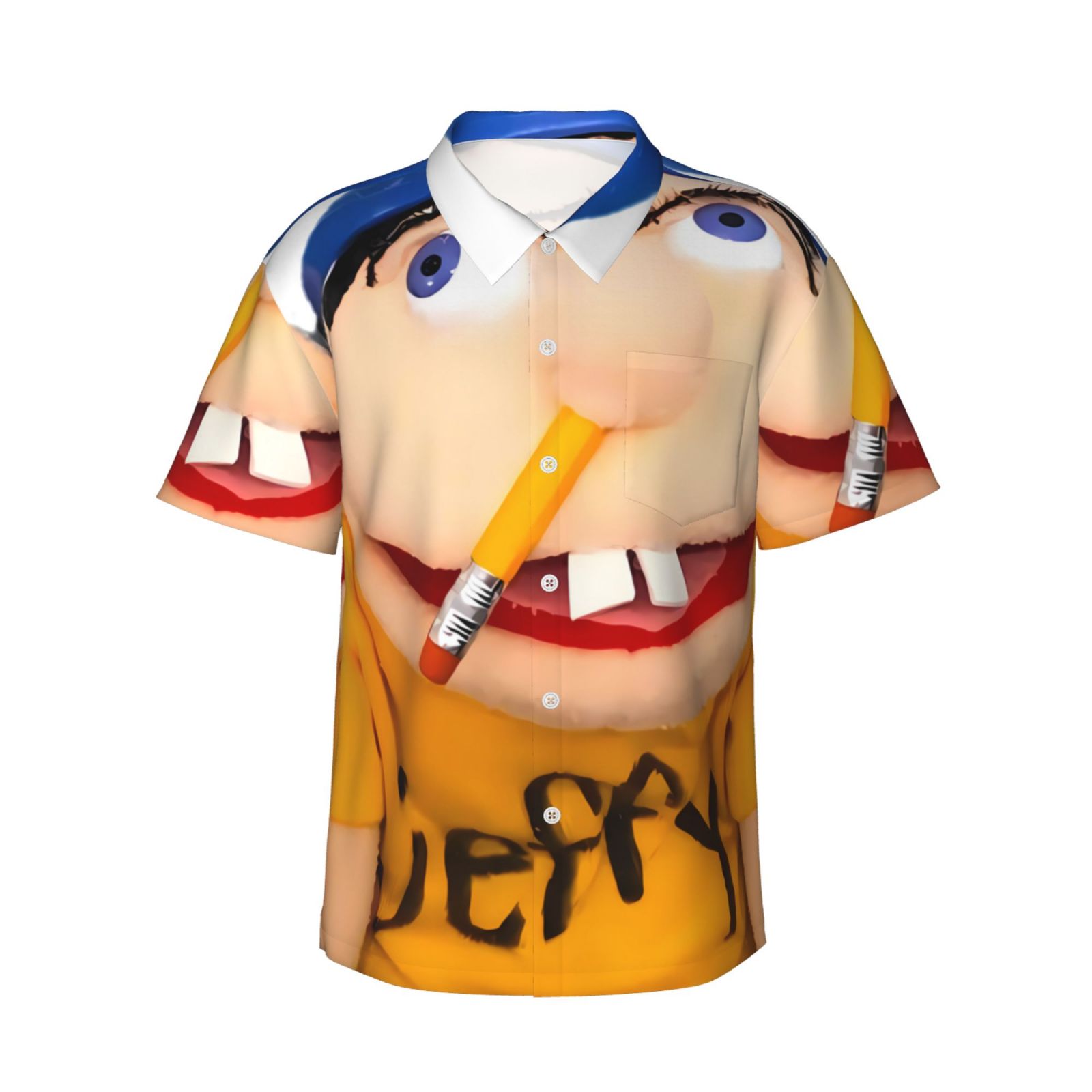 Defioc Sml JeffyPrint Men’s Hawaiian Shirt Short-Sleeve Button Down ...