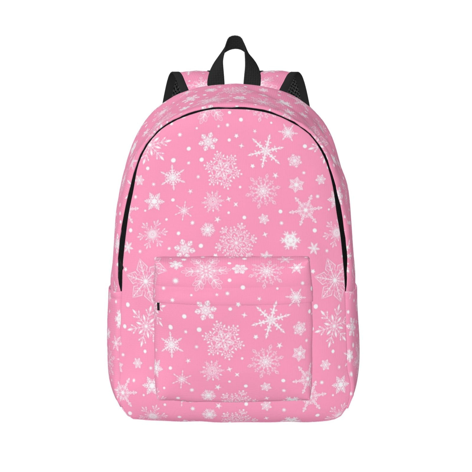 Defioc Snowflake pink backgrounds for Canvas Backpack,Travel Rucksack ...