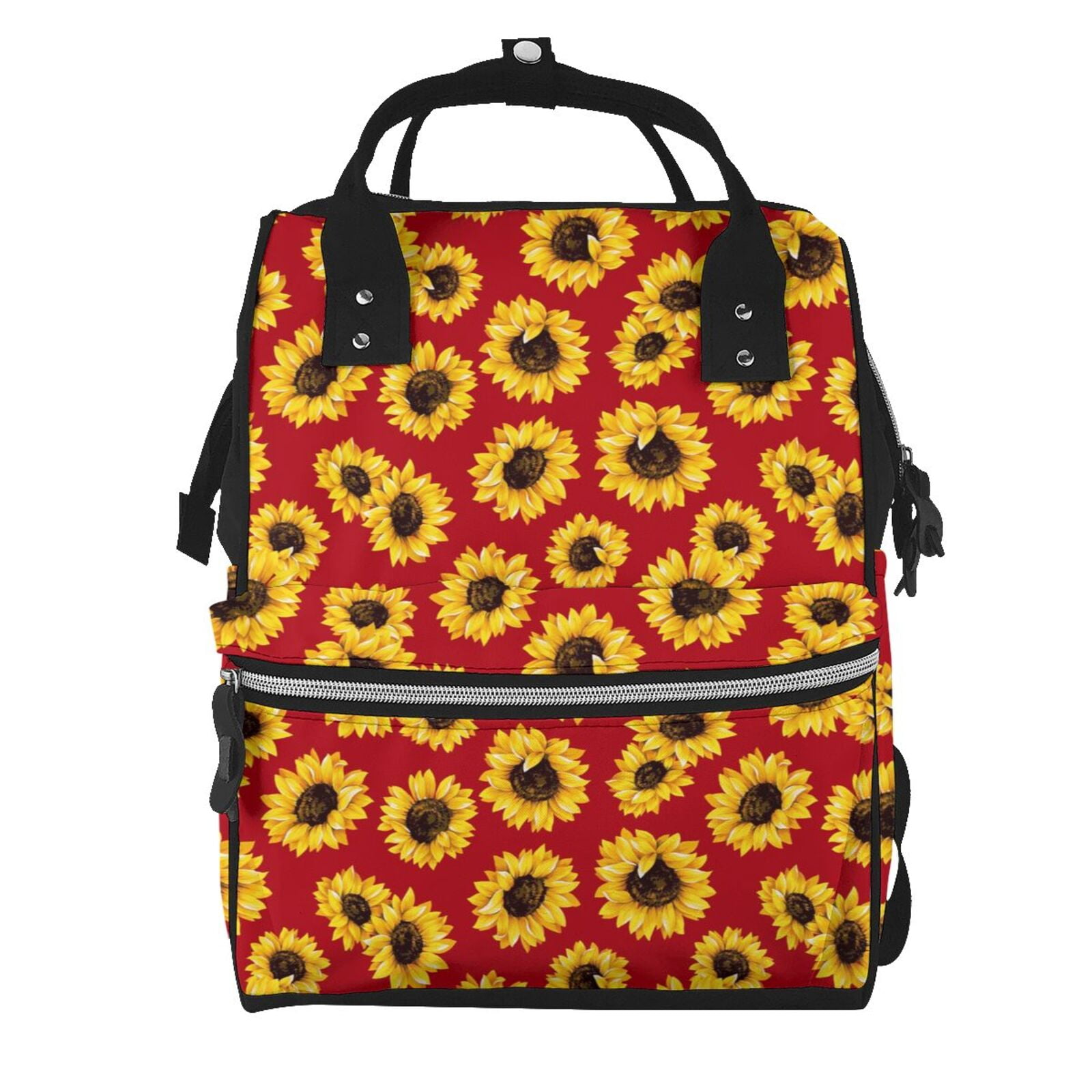 Defioc Sunflowers On Red for Baby Diaper Bag Backpack - Baby Bag for ...