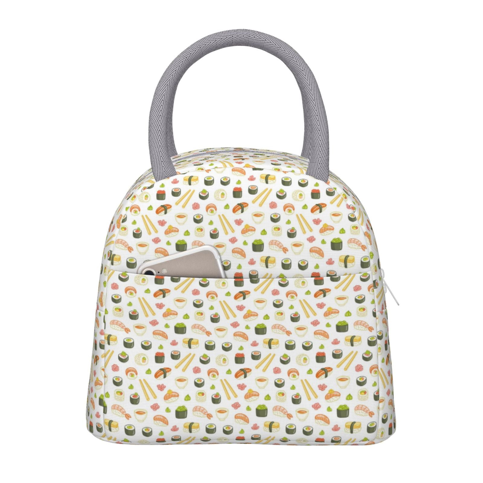 Defioc Sushi and Rolls Print LunchBag for Women and Men - Leakproof ...