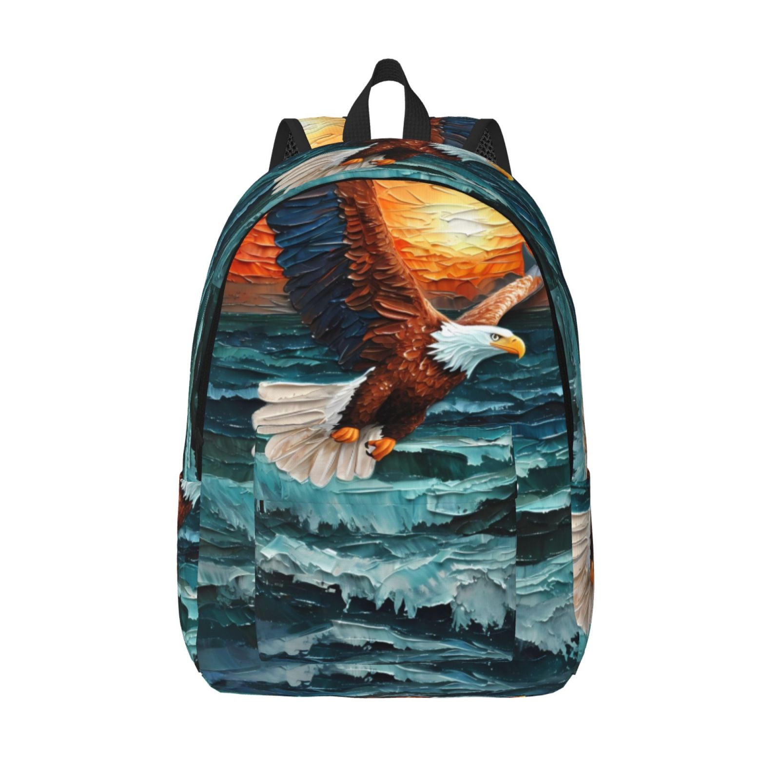 Defioc Textured Bald Eagle for Canvas Backpack,Travel Rucksack Unisex ...